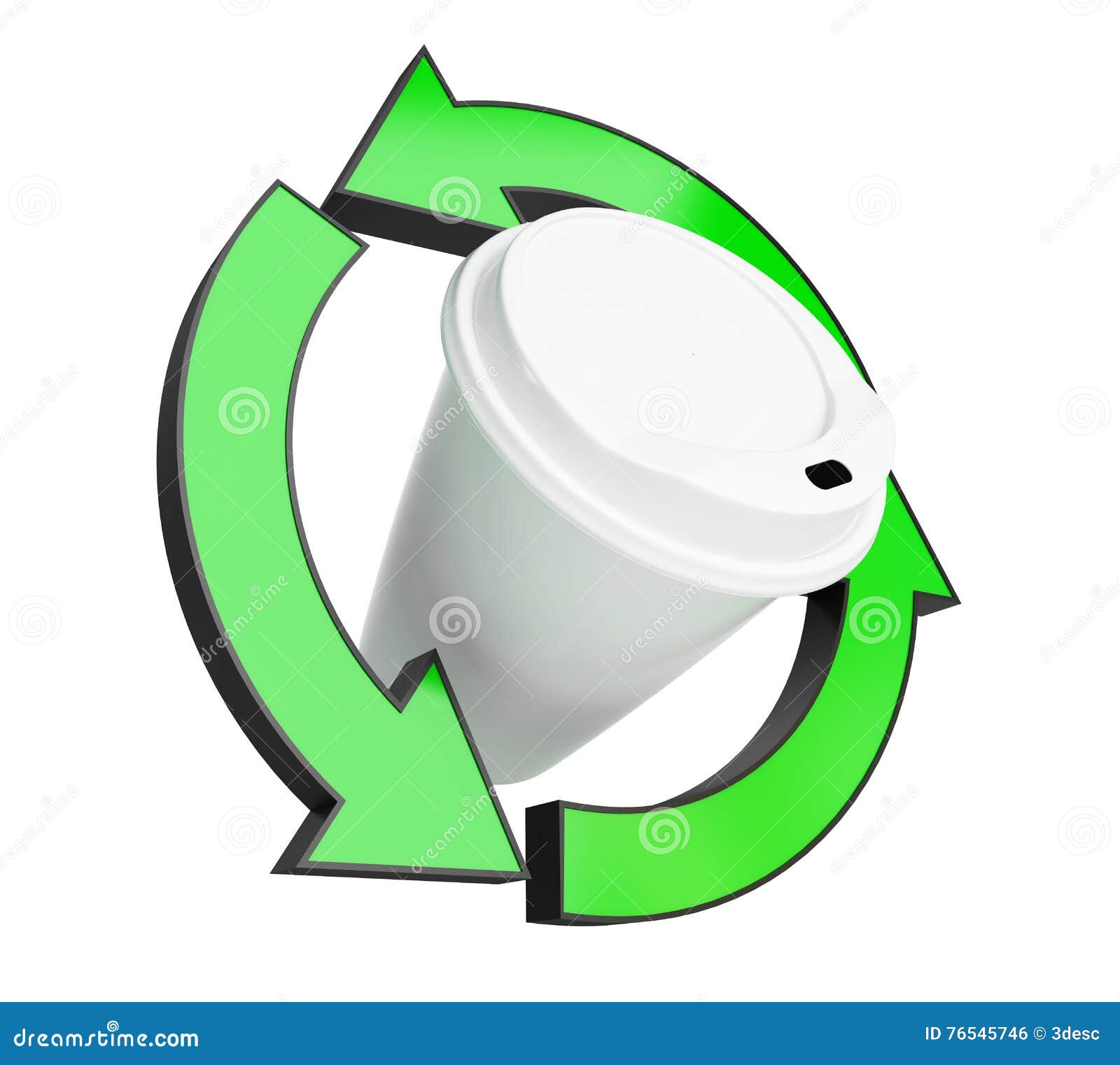 Recycling Coffee Cup on White Background Stock Illustration ...