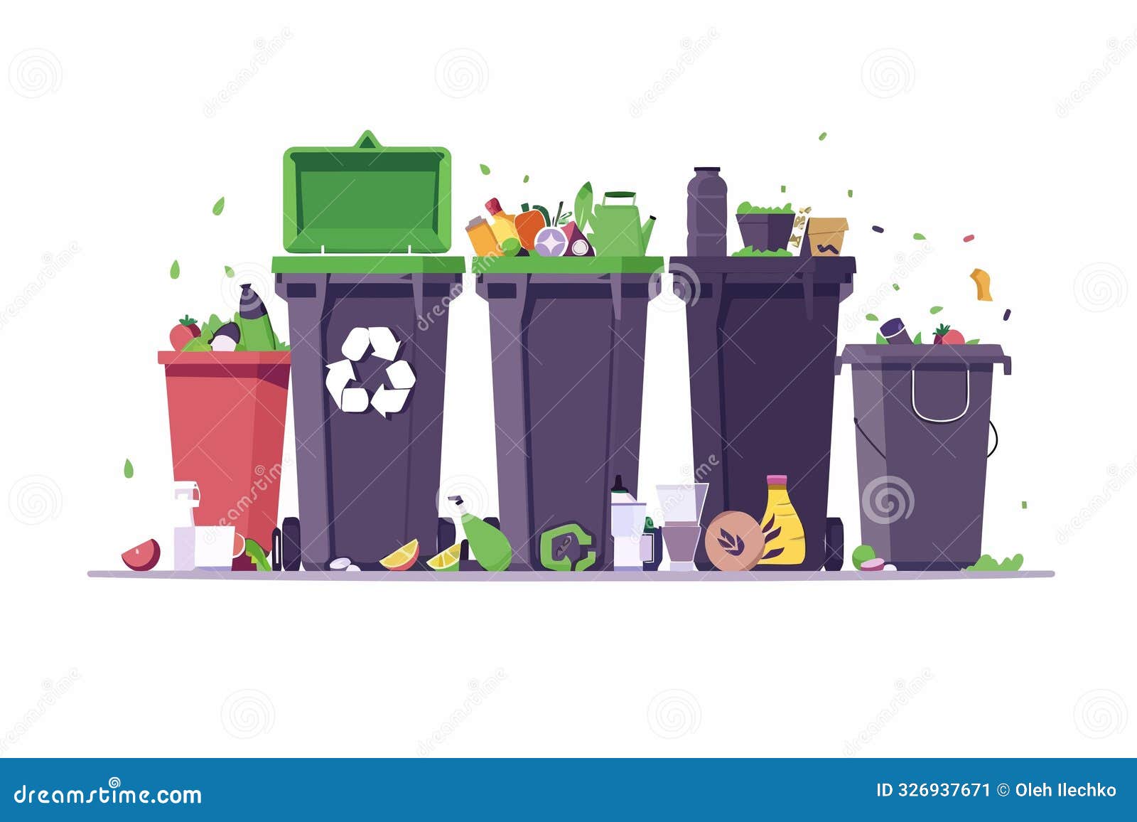 Composting Bin With Kitchen Scraps, Fruits And Vegetables. No Food ...