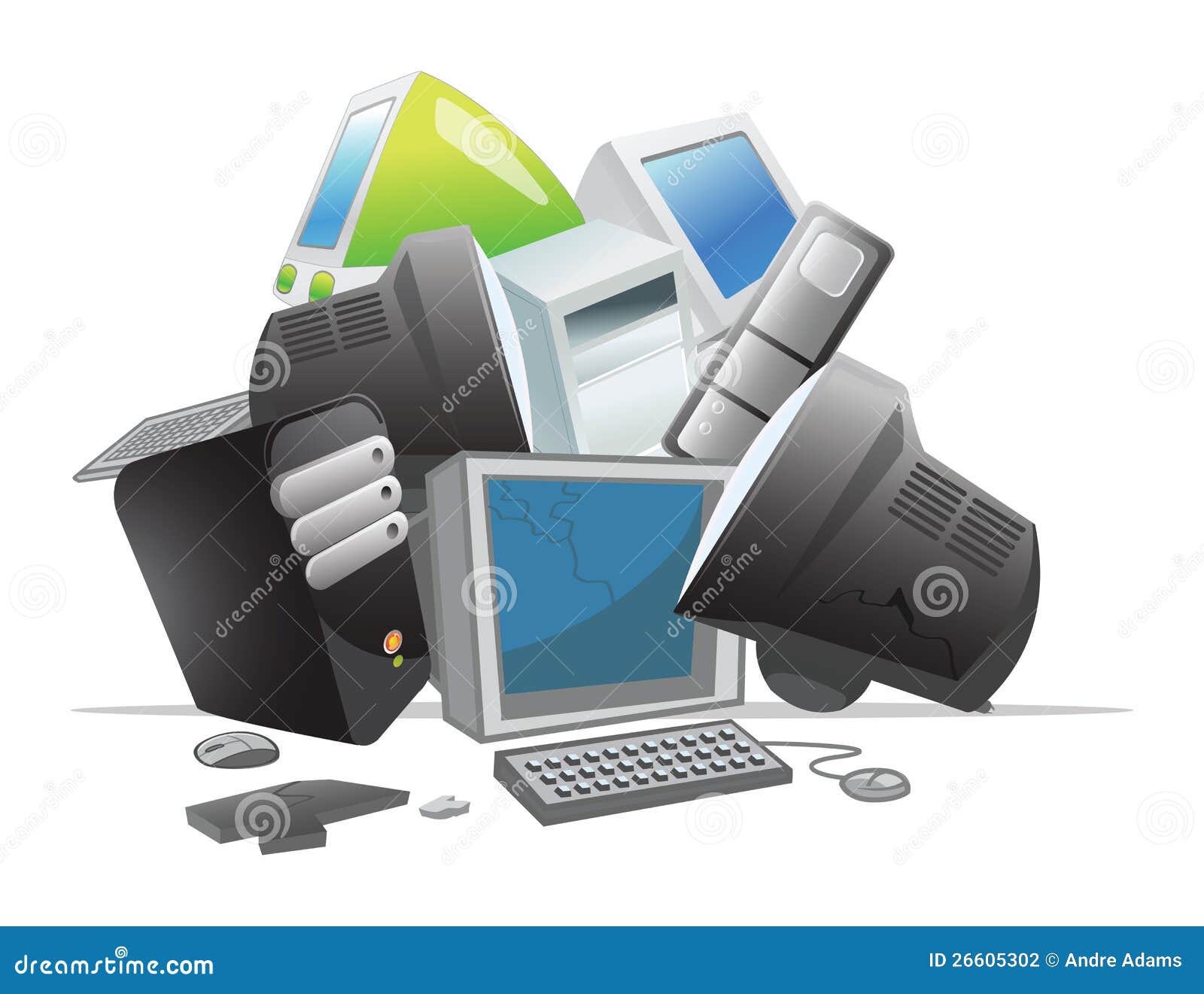 Recycling computers stock vector. Illustration of recycling - 26605302