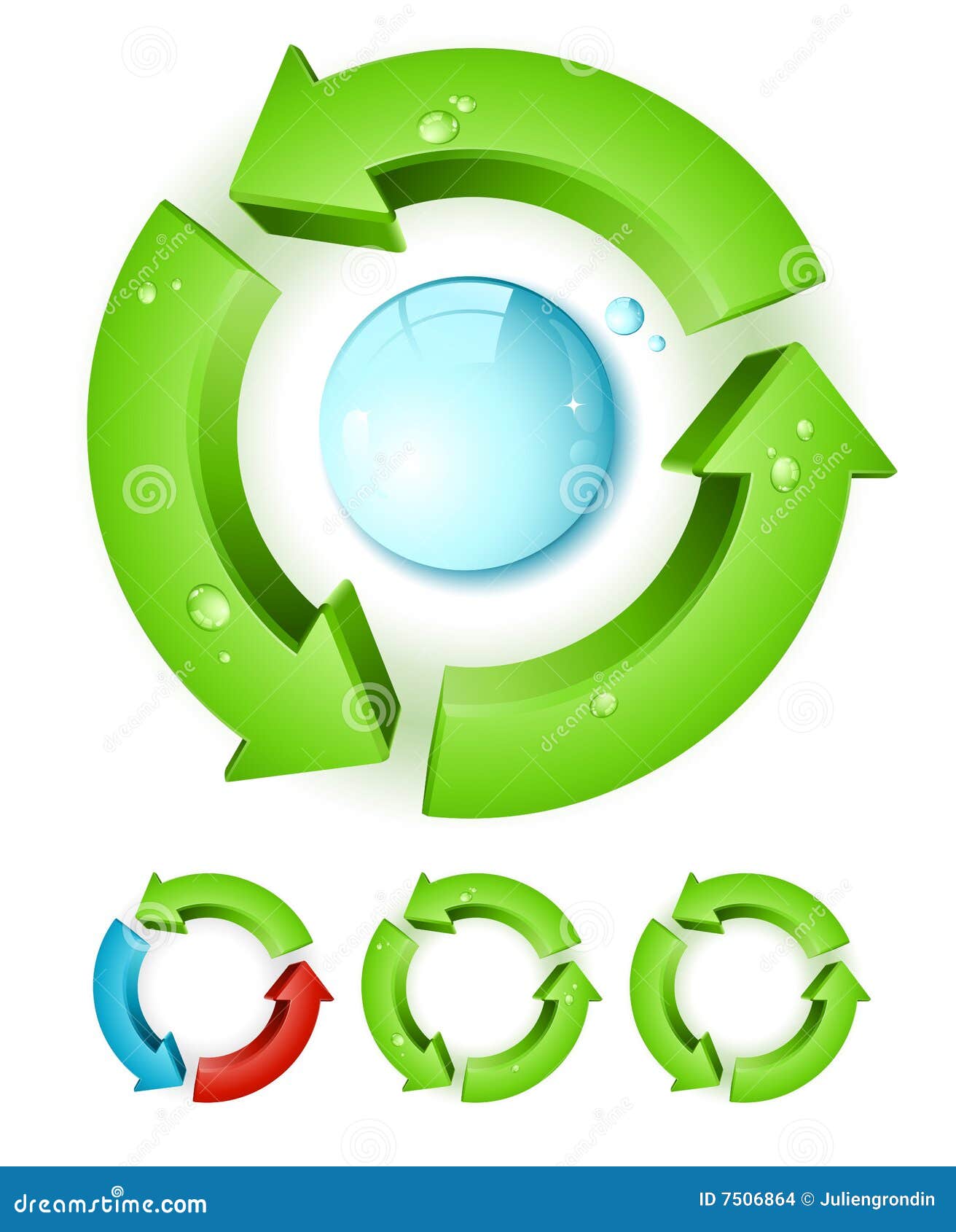 Recycling Concept - 3D Arrows Stock Vector - Illustration of circle ...