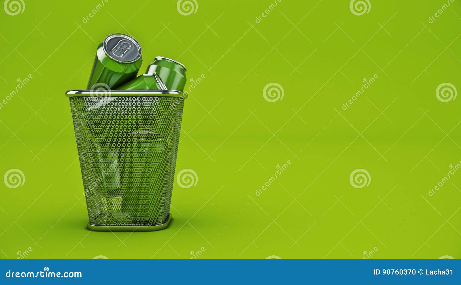 Recycling Concept: Drink Cans in the Trash Bin. Stock Illustration ...