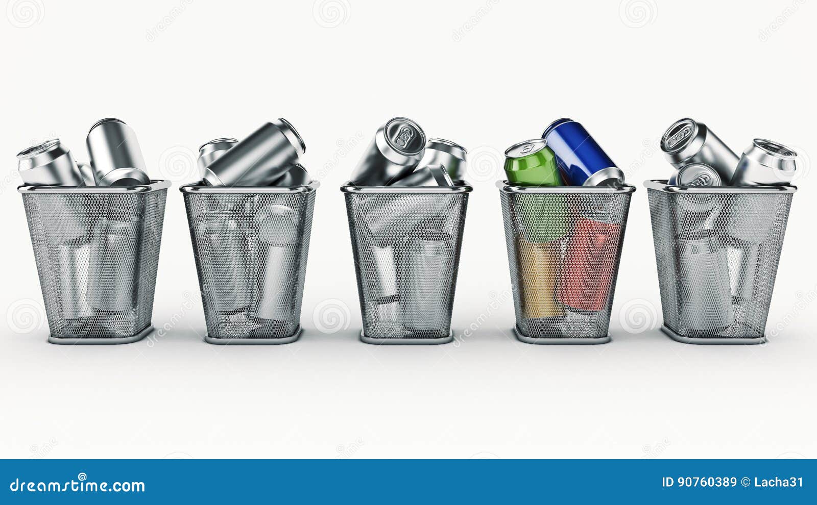 Recycling Concept: Drink Cans in the Trash Bin. Stock Illustration ...
