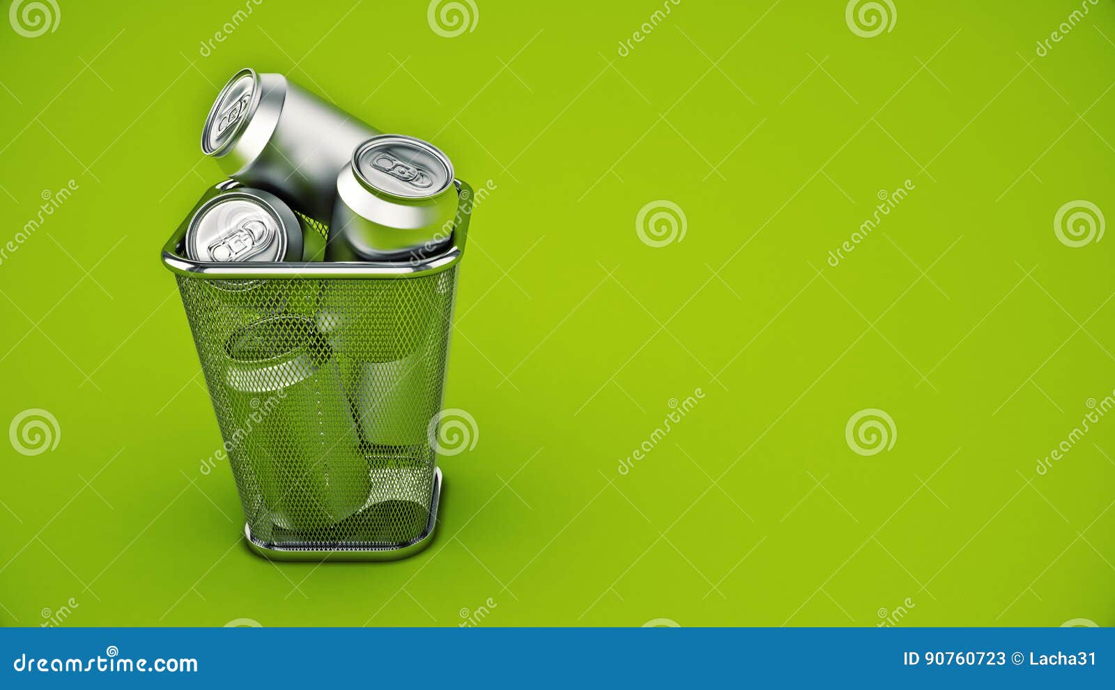 Recycling Concept: Drink Cans in the Trash Bin. Stock Illustration ...