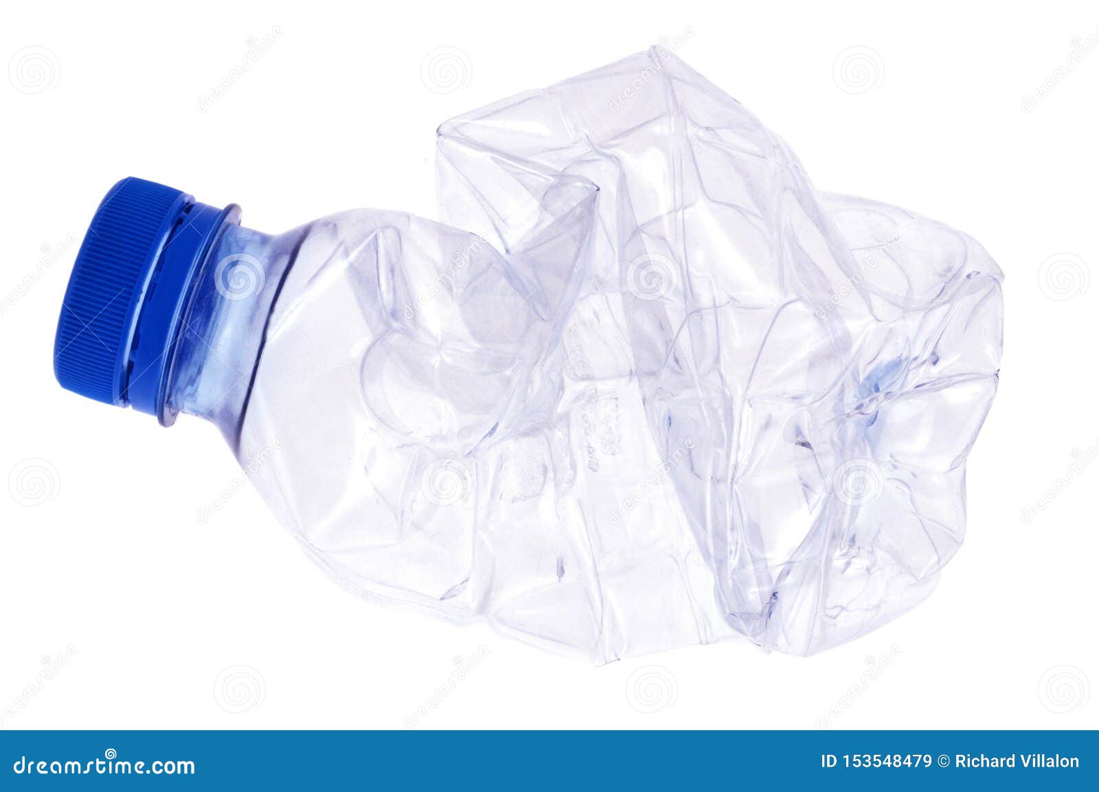 Empty Water Bottle Crushed on White Background Stock Image - Image of rubbish, close: 153548479