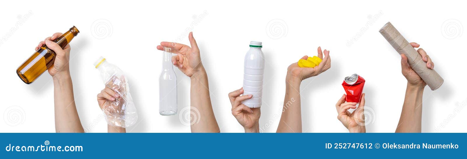 Recycling Concept - Hands Holding Different Types of Recycable ...
