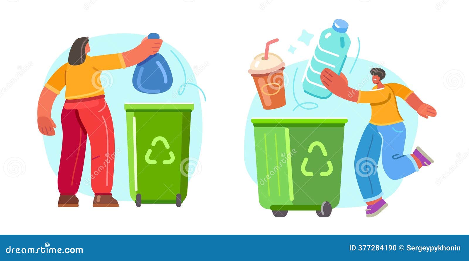 Human, Man Throws Rubbish In Garbage Bin. Volunteering People, Ecology ...