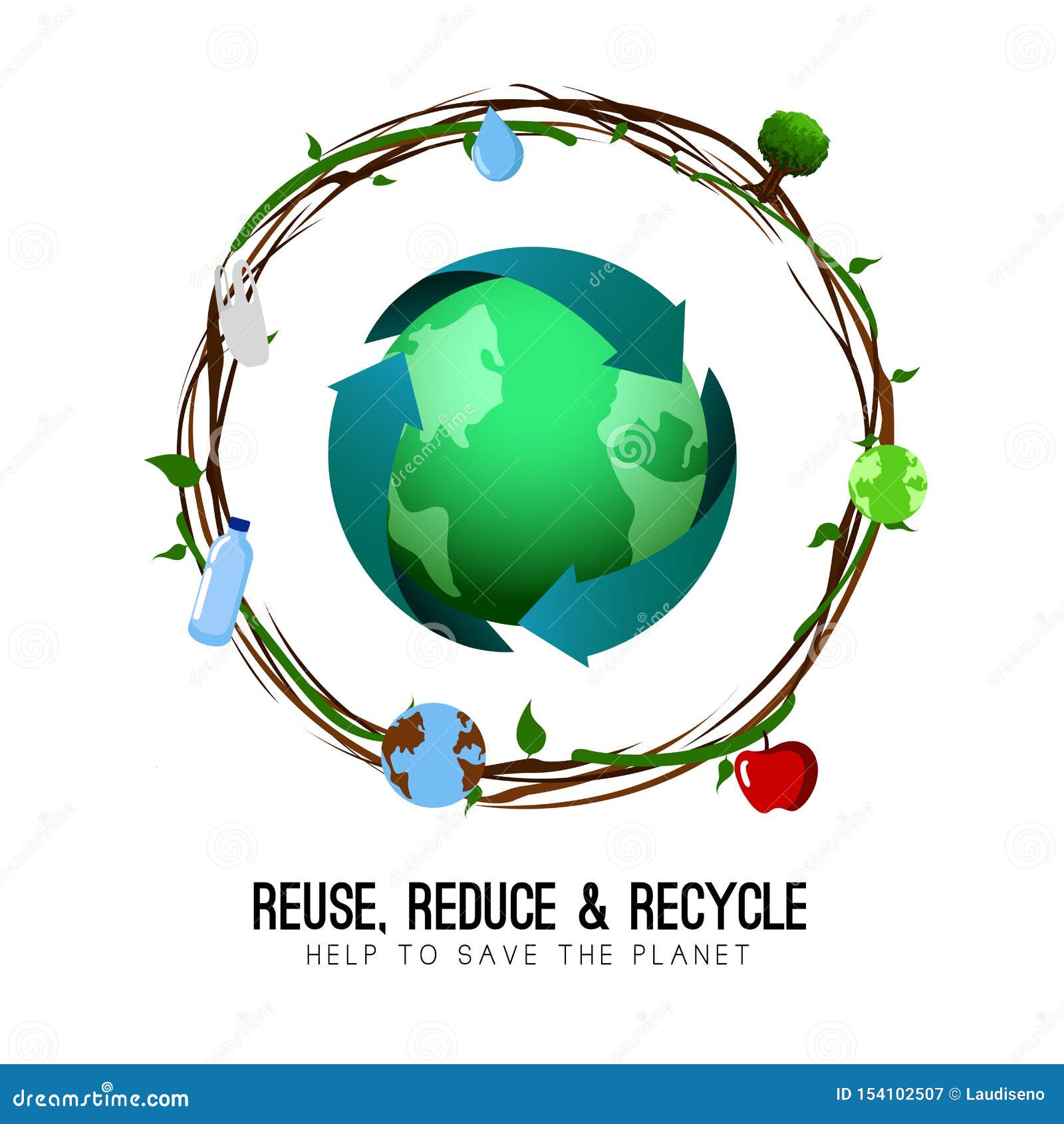 Recycling concept image stock vector. Illustration of land - 154102507