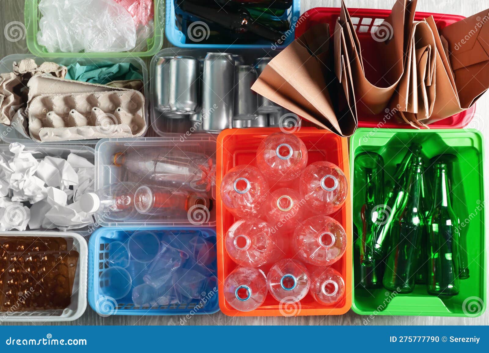 Different Types of Garbage in Boxes. Recycle Concept Stock Photo ...