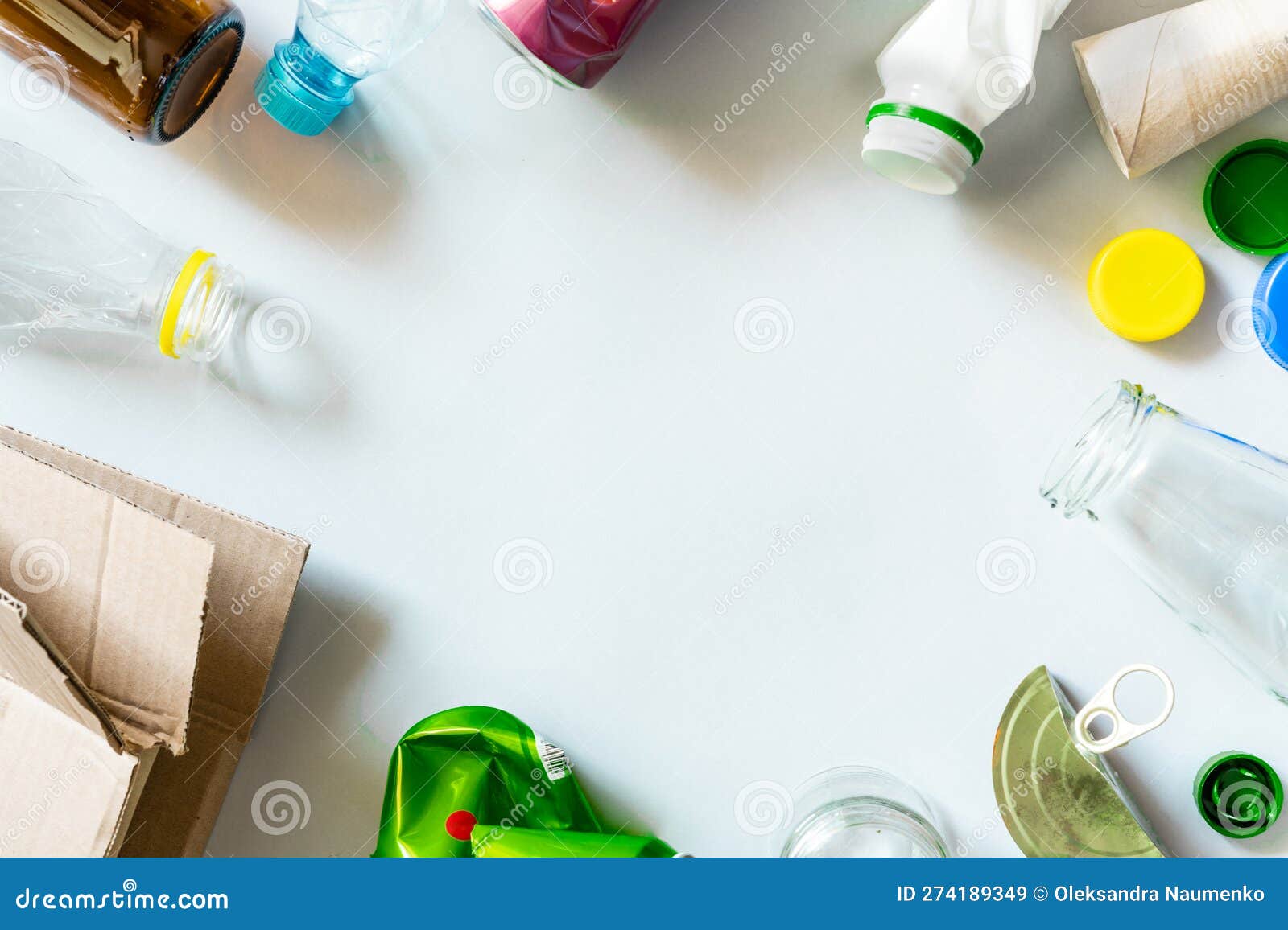Recycling Concept - Recycling Materials on Rustic Background Stock ...
