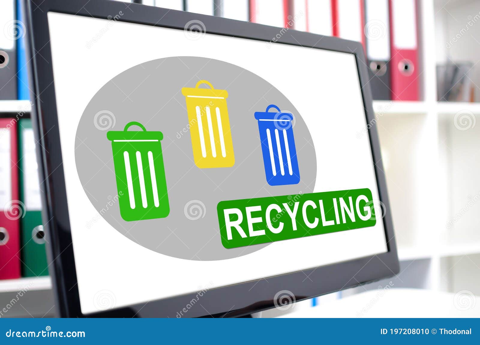 Recycling Concept on a Computer Screen Stock Photo - Image of nature ...