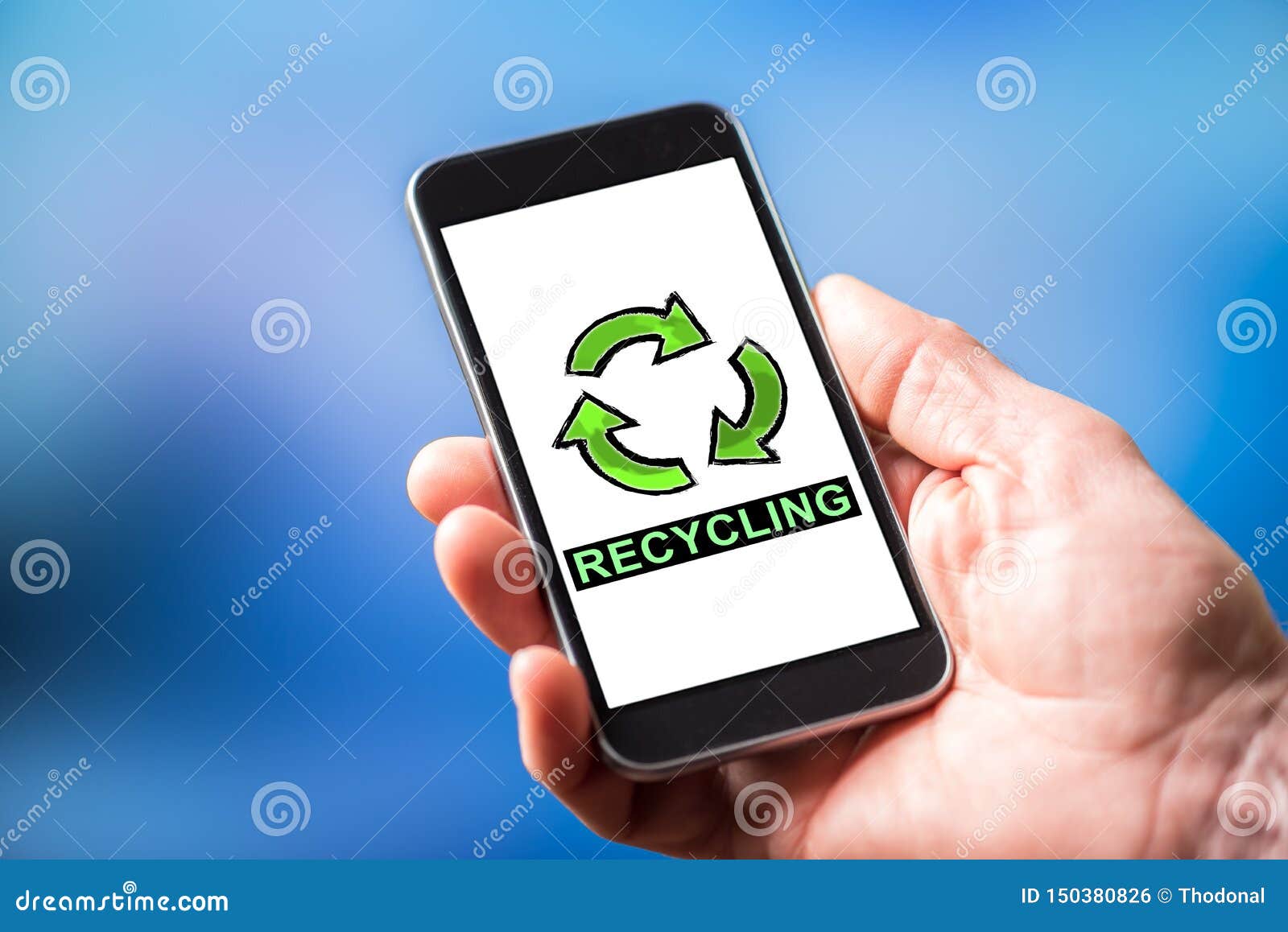 Recycling Concept on a Smartphone Stock Photo - Image of application ...
