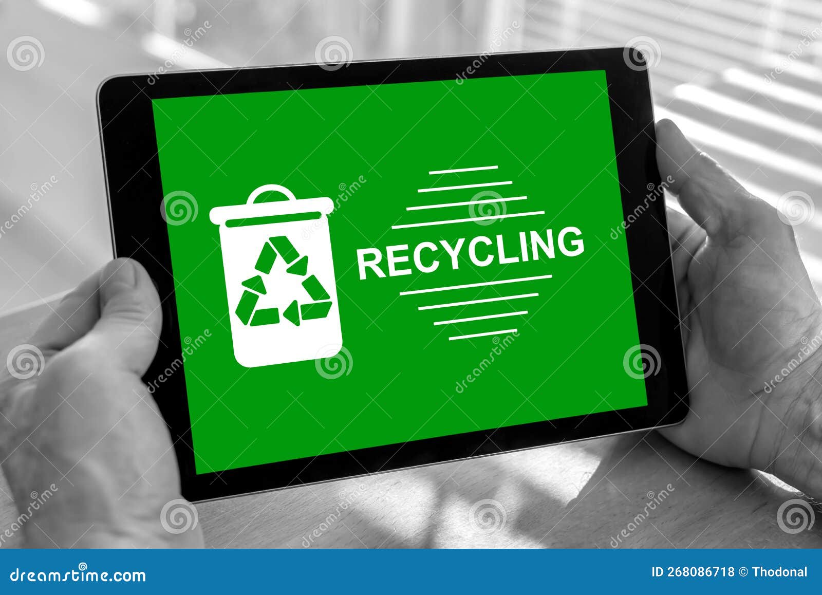 Recycling Concept on a Tablet Stock Photo - Image of trash, ecological ...