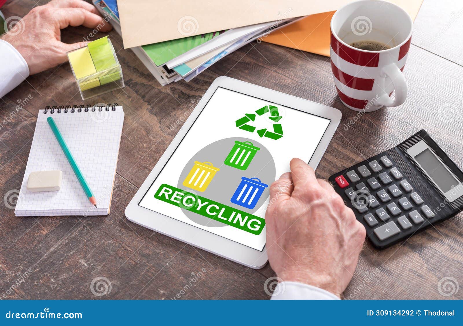 Recycling Concept on a Tablet Stock Photo - Image of garbage, friendly ...