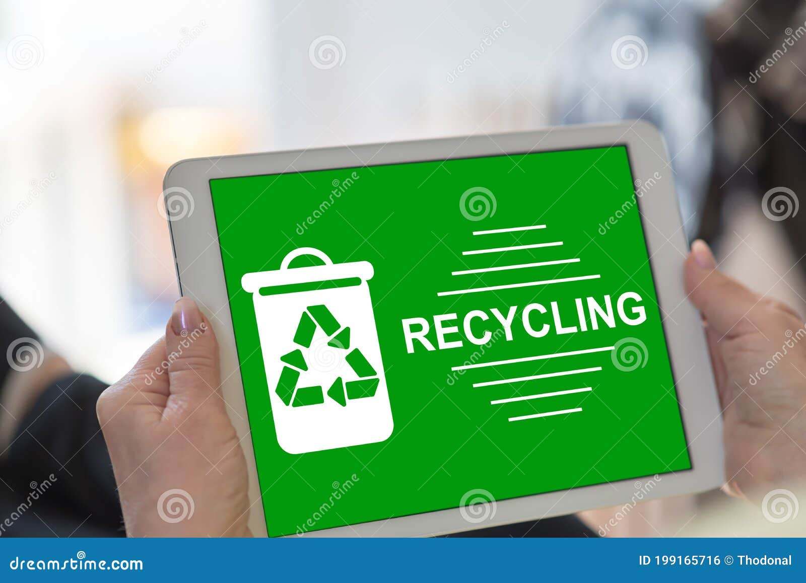 Recycling Concept on a Tablet Stock Photo - Image of waste, digital ...