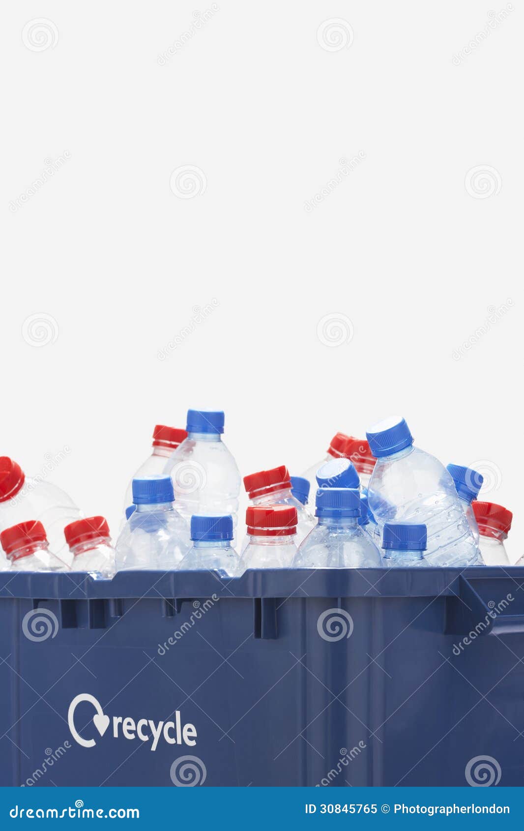 Recycling Container Filled with Empty Plastic Bottles Stock Image ...