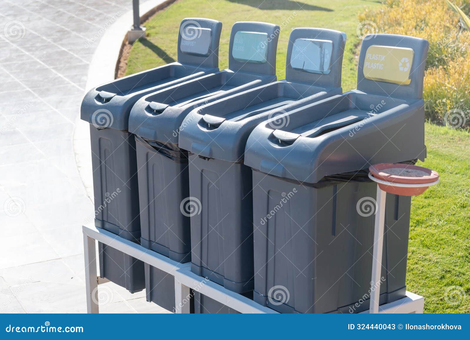 Recycling Container Garbage Sorting Rubbish Collection Bin Outdoor ...