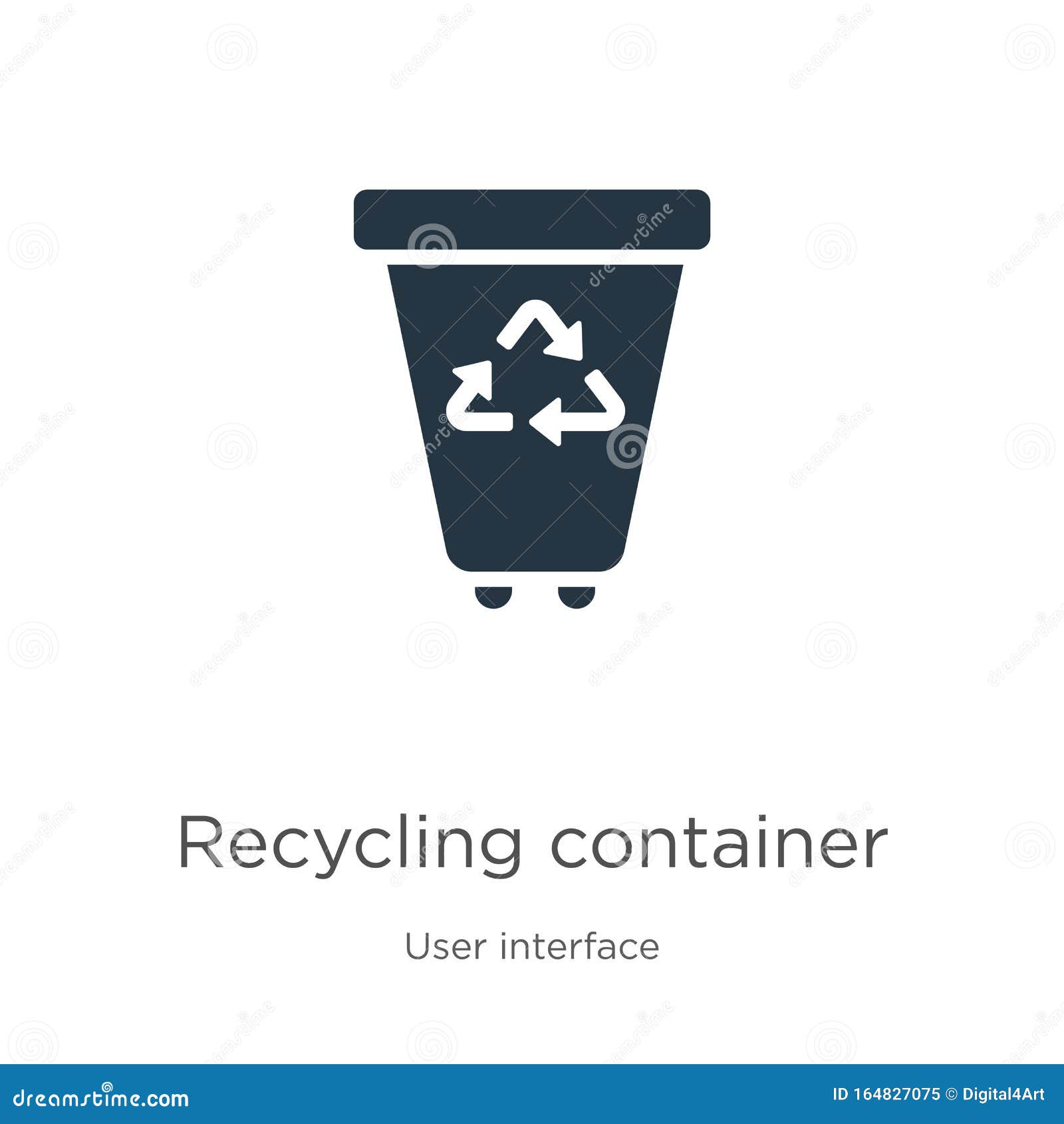 Recycling Container Icon Vector. Trendy Flat Recycling Container Icon ...