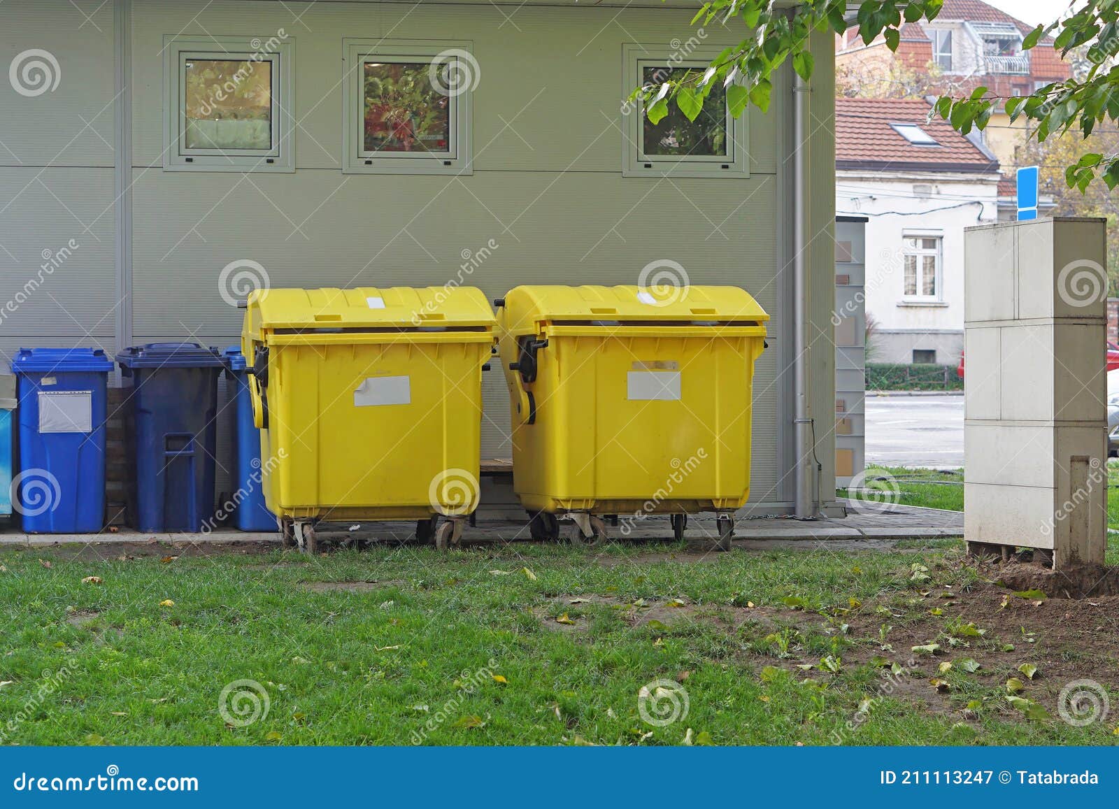 Recycling containers stock image. Image of sorting, building - 211113247