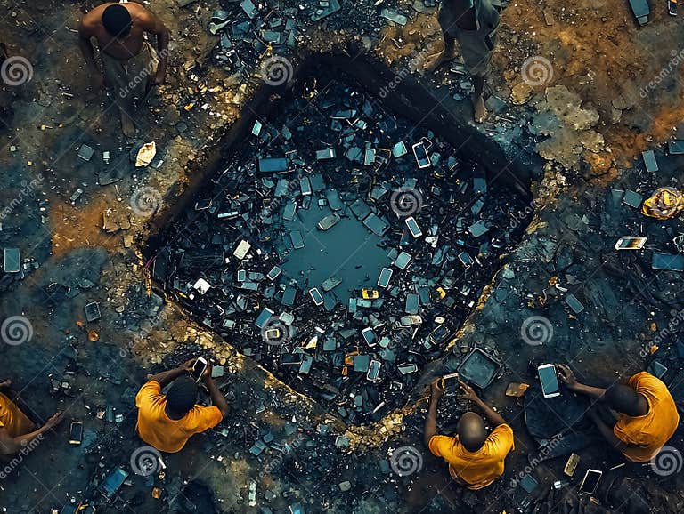 Recycling of E-waste, Showing Workers Removing Gold and Copper from ...