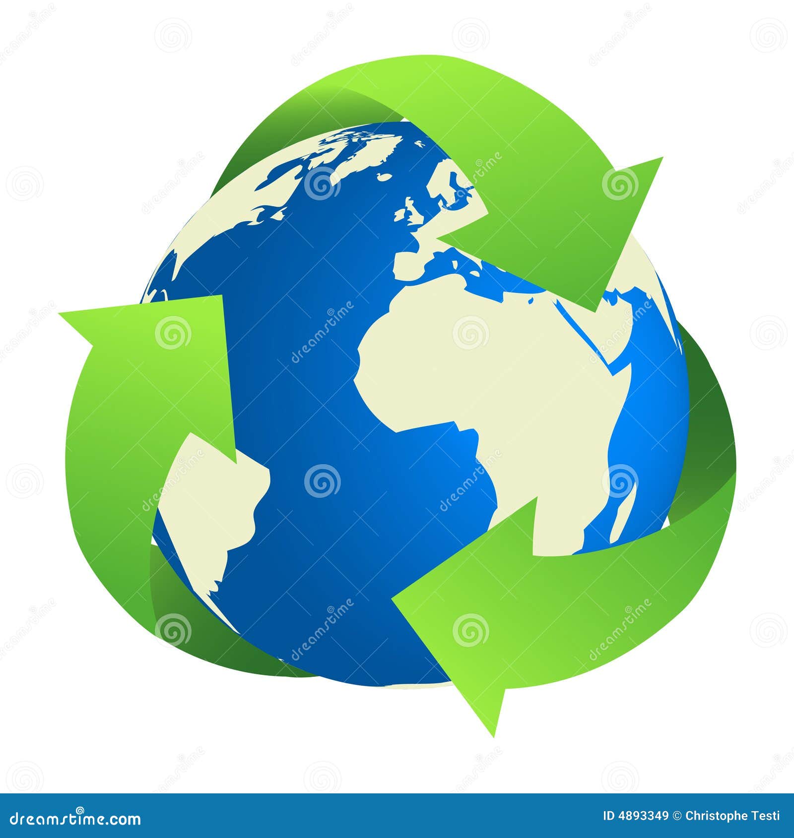 Recycling Earth Concept. Flat Illustration Of Recycle Arrows With ...