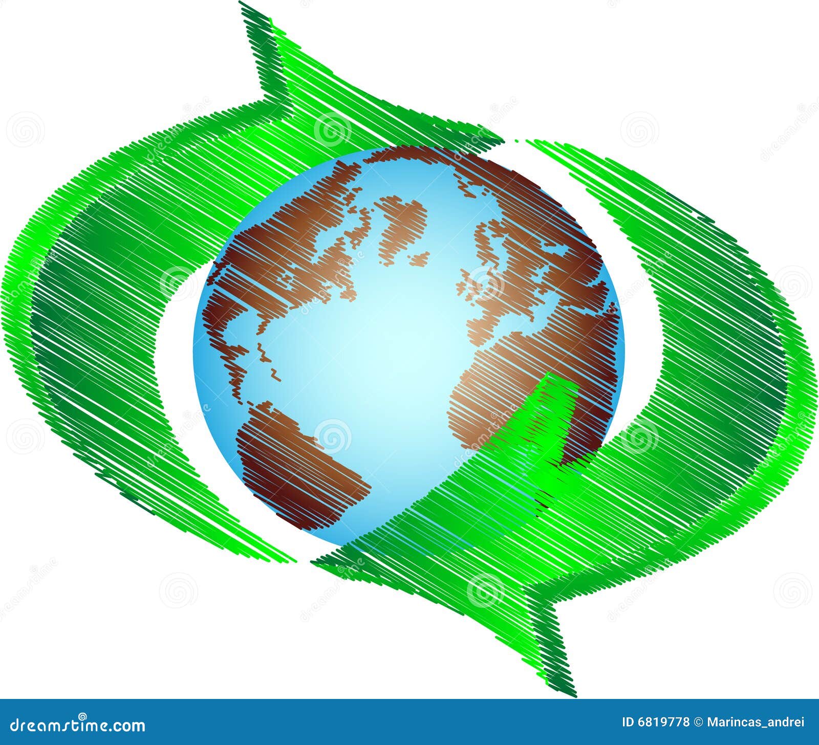 Recycling Earth Concept. Realistic Illustration Of Recycle Arrows With ...