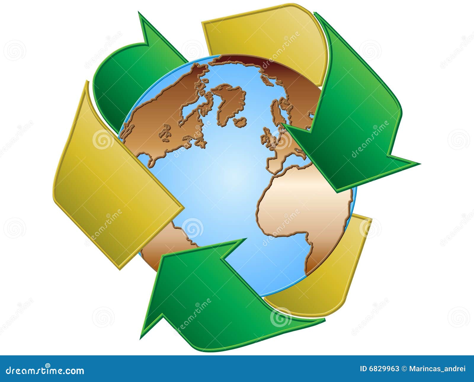 Recycling Earth Concept. Realistic Illustration Of Recycle Arrows With ...