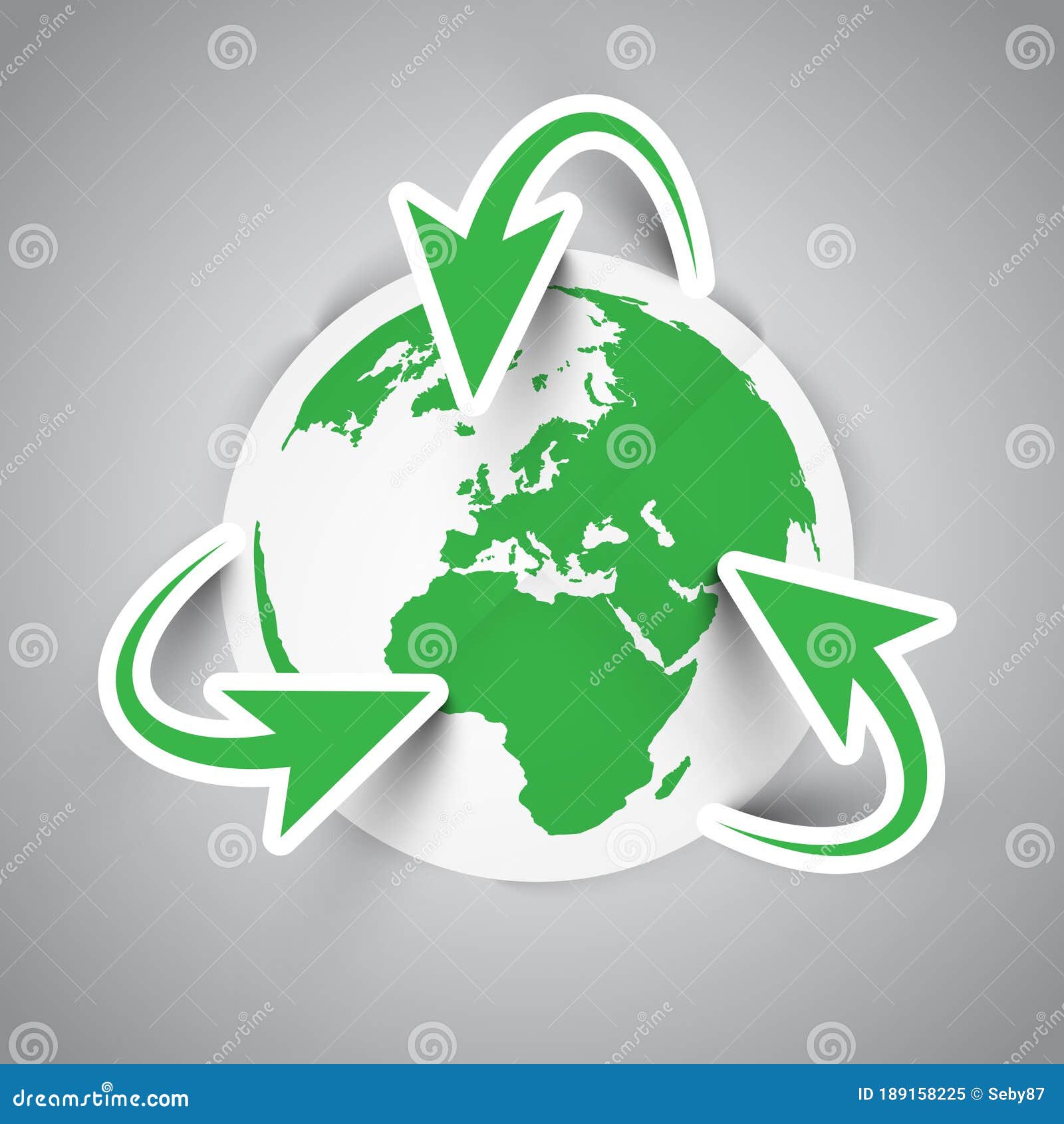 Recycling Earth Concept. Realistic Illustration Of Recycle Arrows With ...