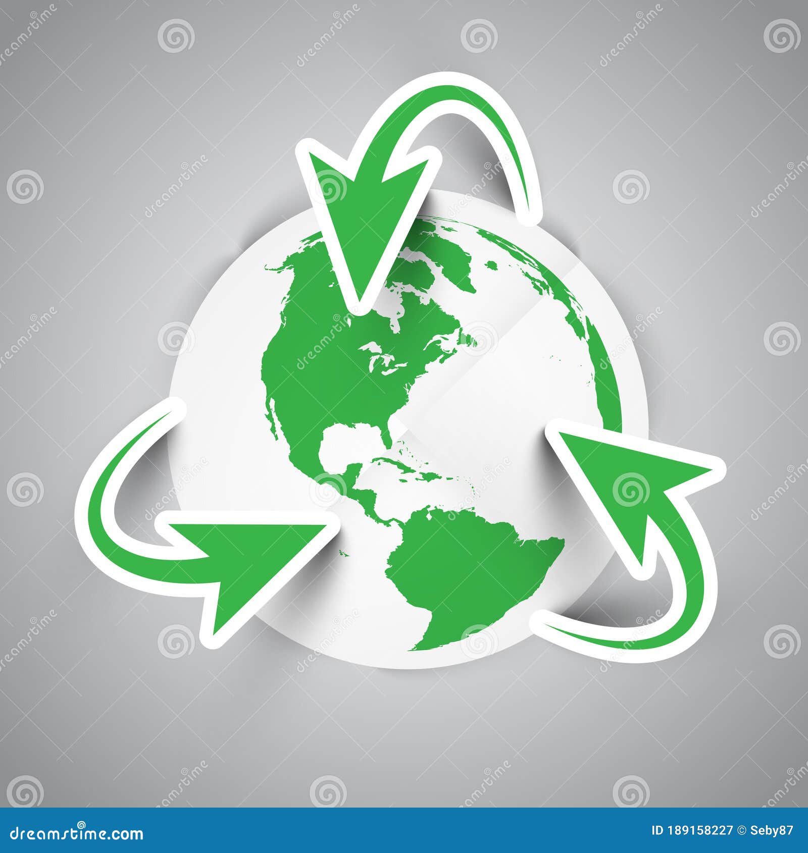 Recycling Earth Concept. Realistic Illustration Of Recycle Arrows With ...
