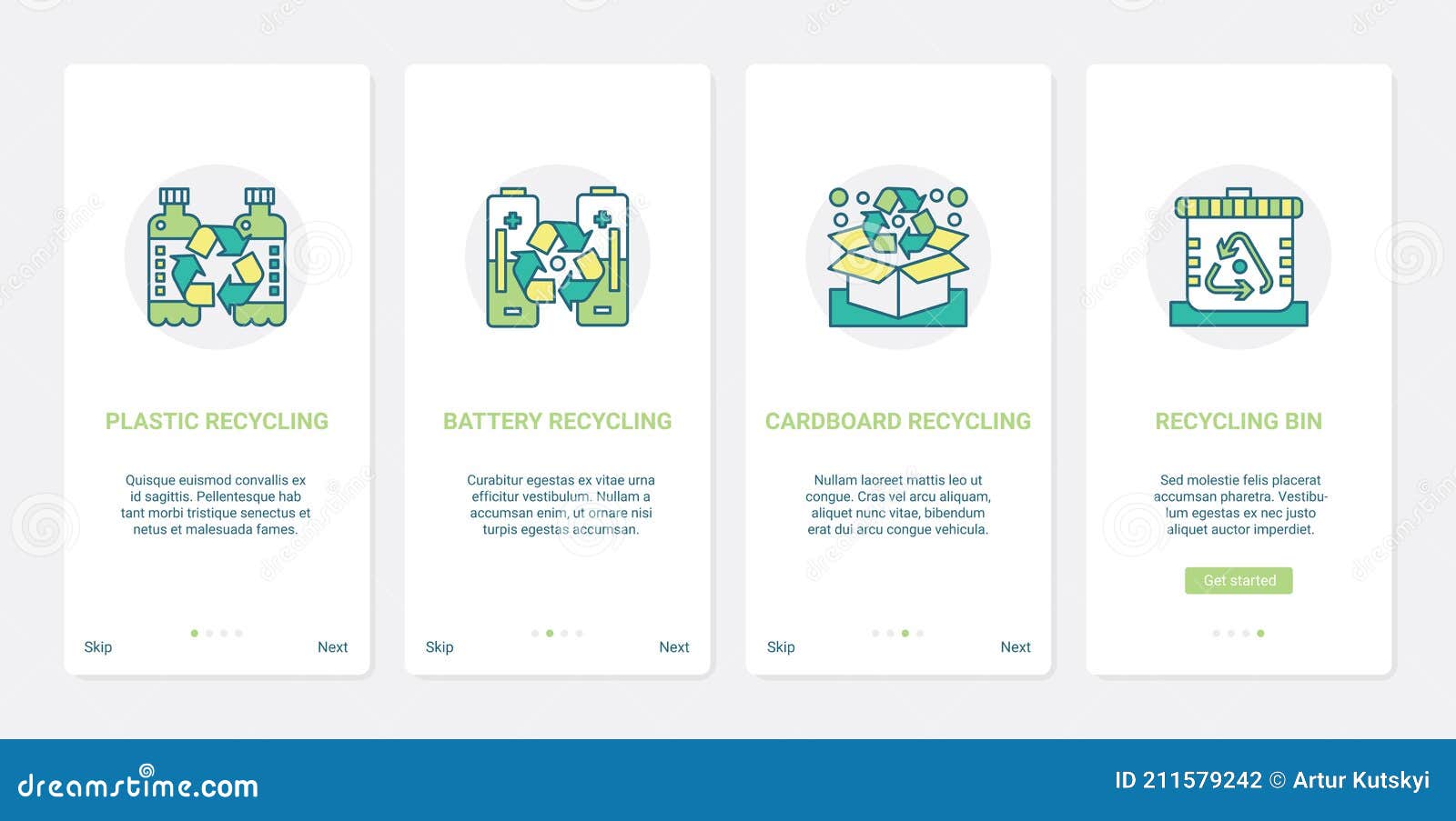 Recycling Eco Sorting Modern Technology UX, UI Onboarding Mobile App ...
