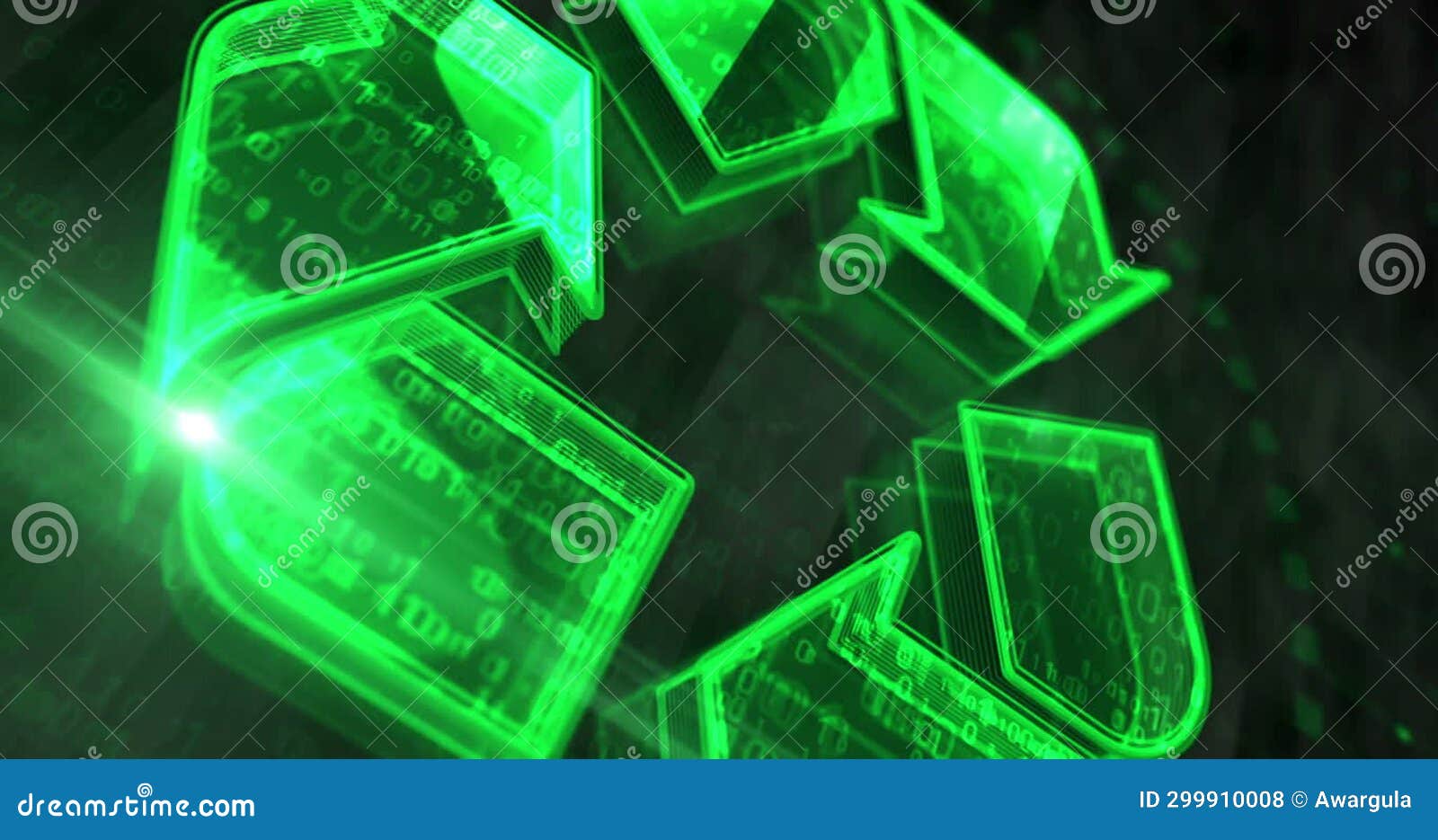 Recycling Symbol 3d Digital Concept Loop Stock Footage - Video of cyber ...
