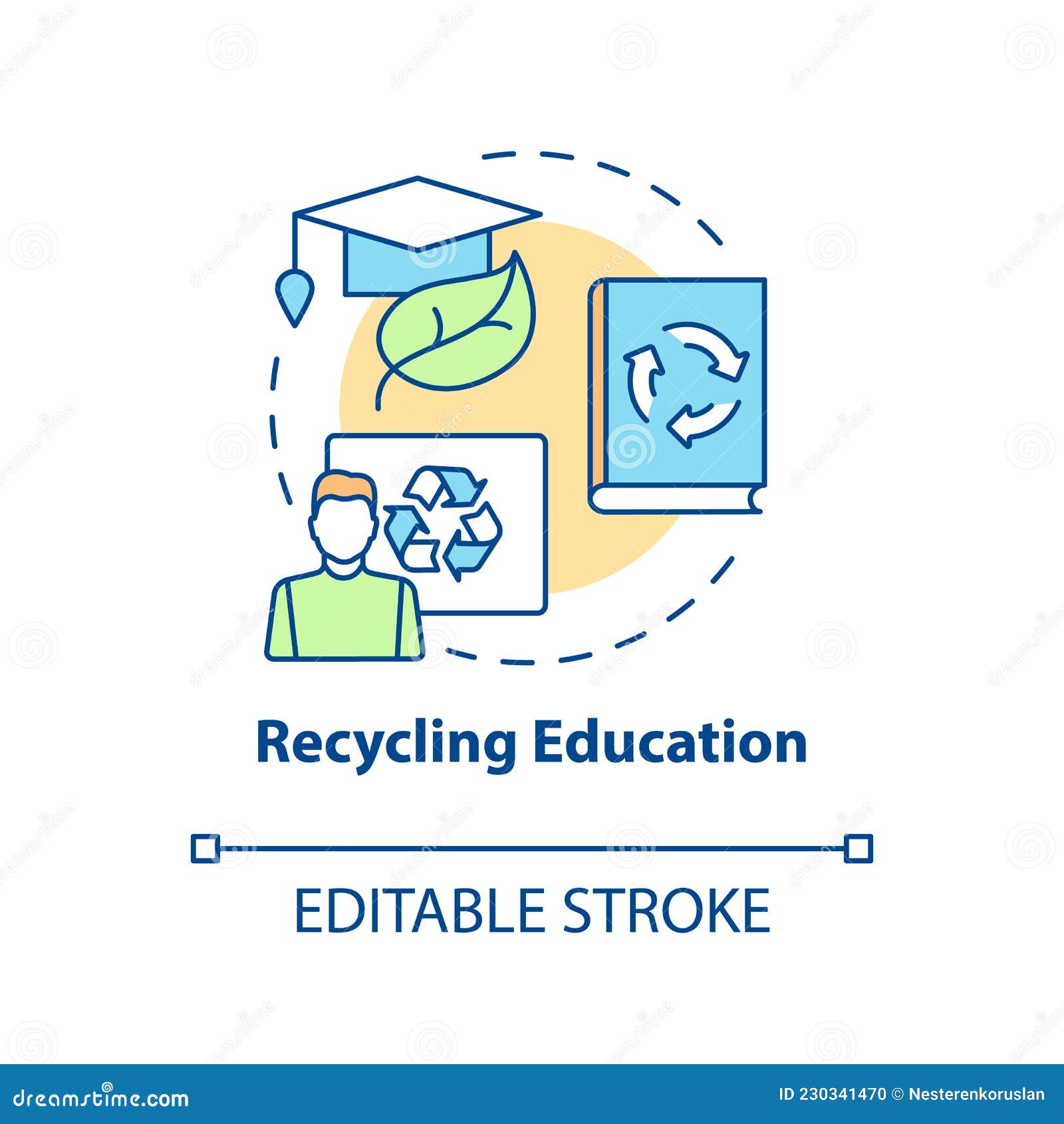 Recycling Education Concept Icon Stock Vector - Illustration of learn ...