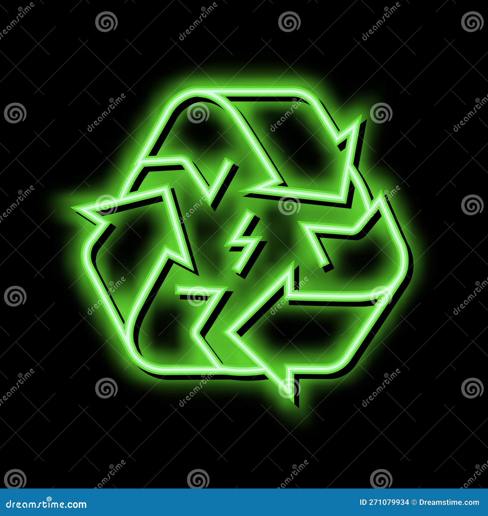 Recycling Energy Saving Logo Neon Glow Icon Illustration Stock Vector ...