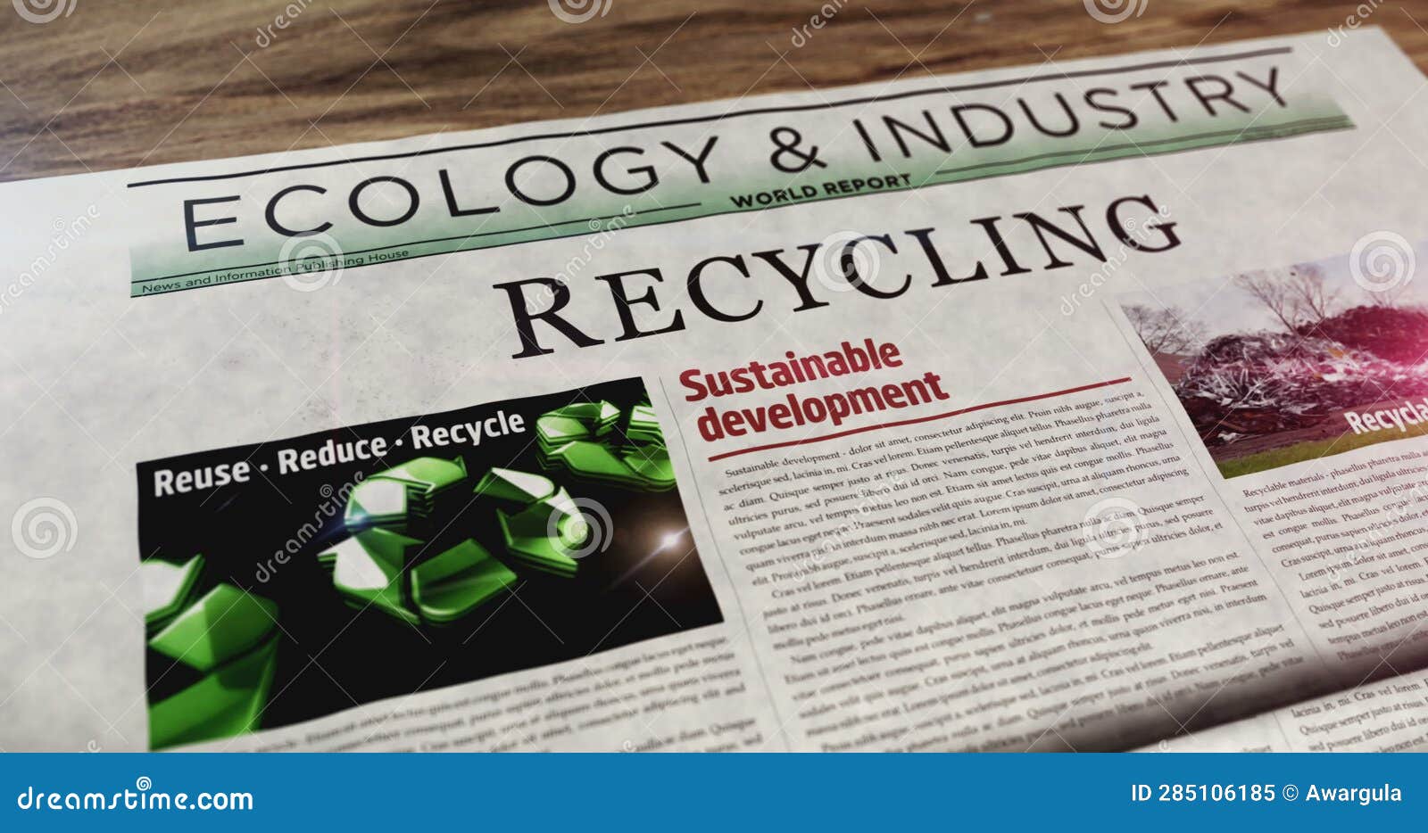Recycling Environment and Ecology Newspaper on Table Stock Video ...