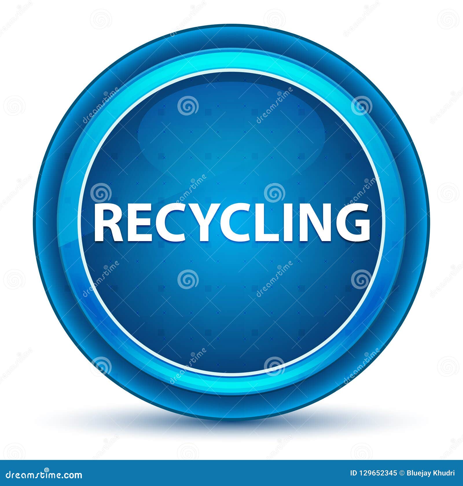 Recycling Eyeball Blue Round Button Stock Illustration - Illustration ...