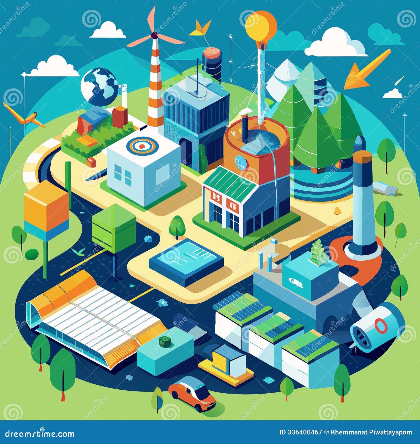 Recycling Facility Symbolizing Circular Graphic Design Stock Image ...