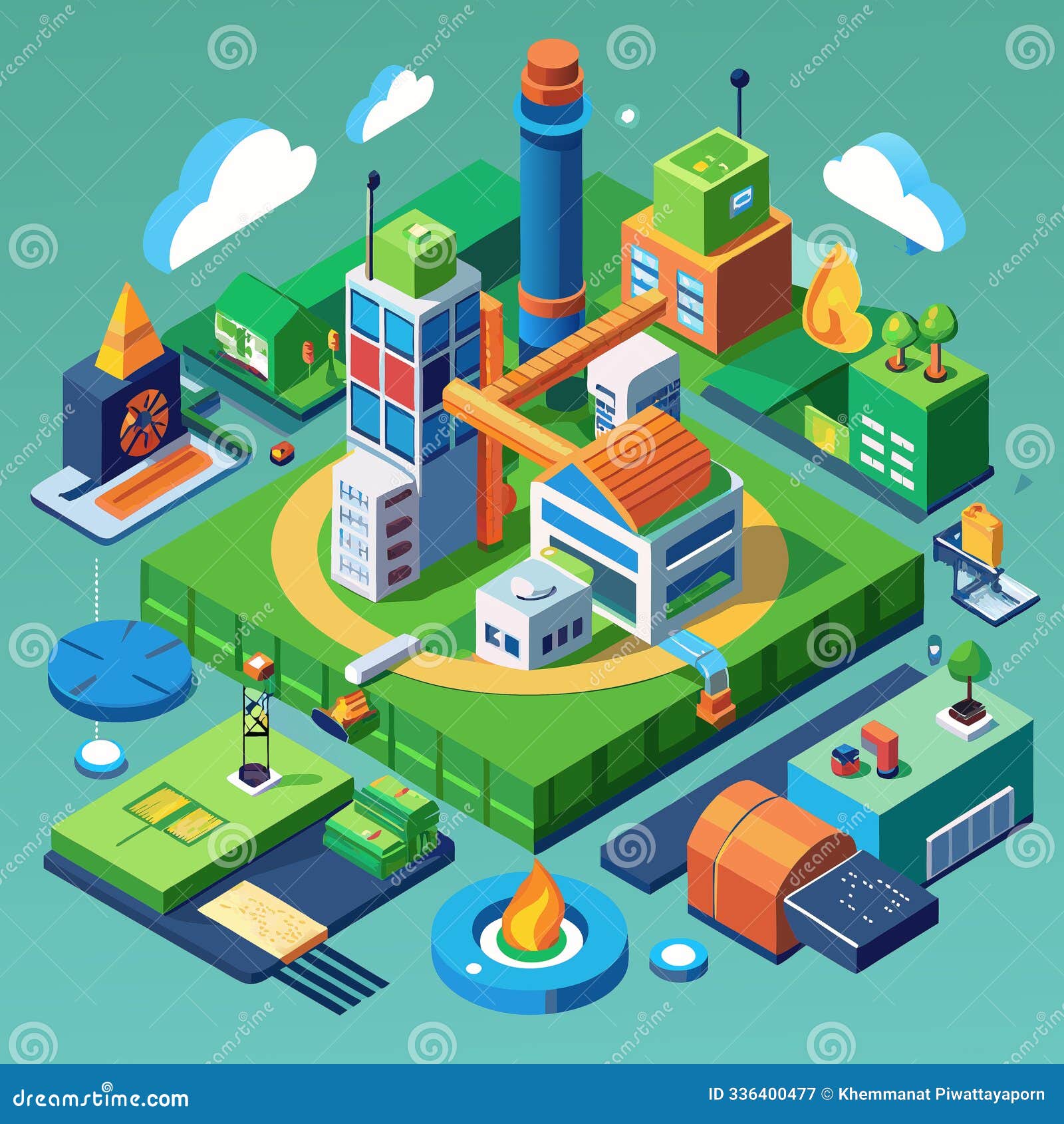 Recycling Facility Symbolizing Circular Graphic Design Stock Image ...