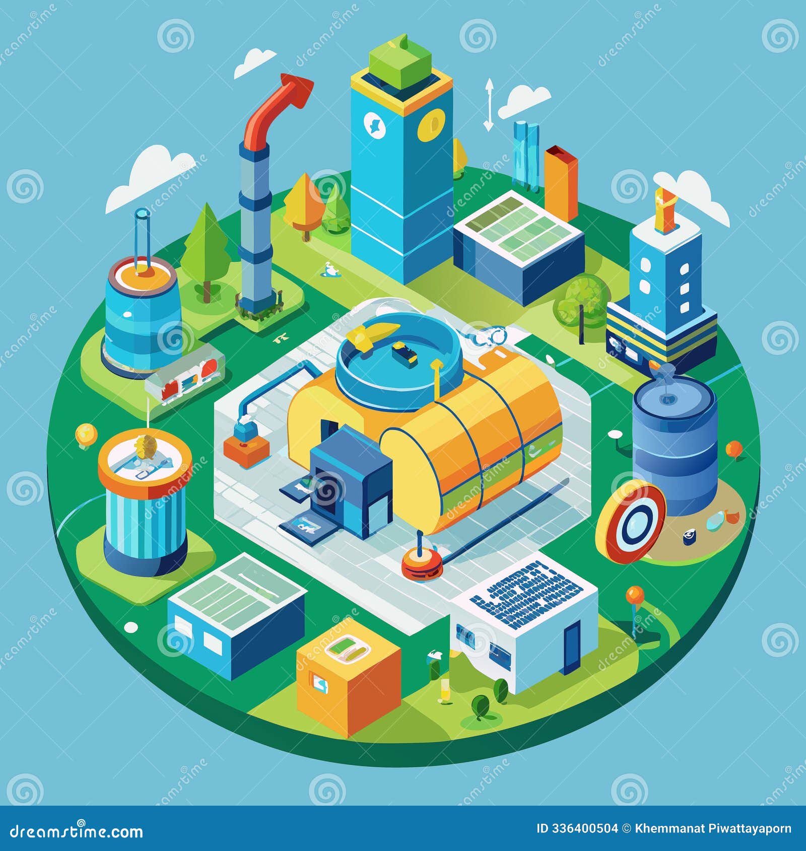 Recycling Facility Symbolizing Circular Graphic Design Stock Photo ...