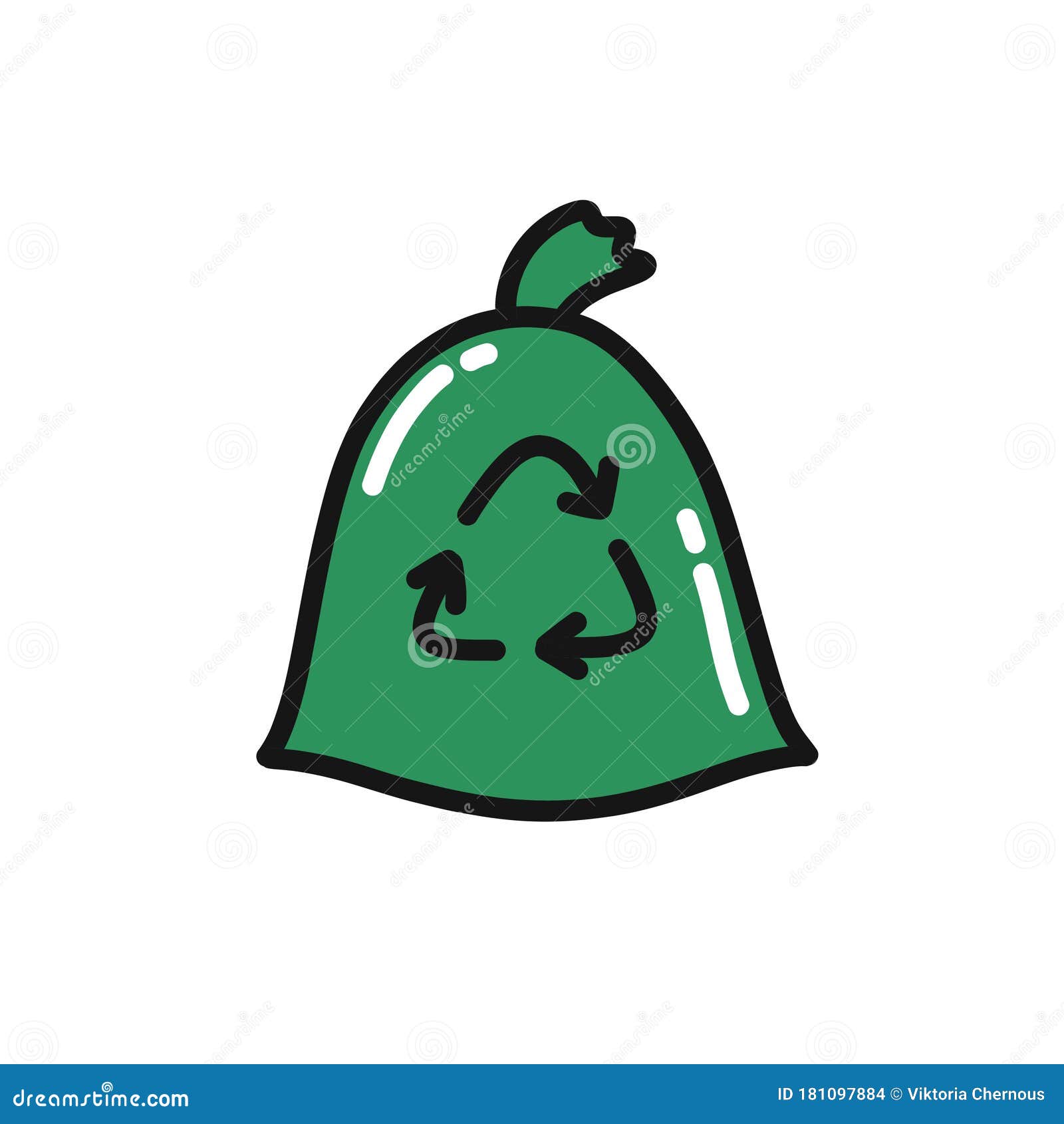 Recycling Garbage Doodle Icon, Vector Illustration Stock Illustration ...