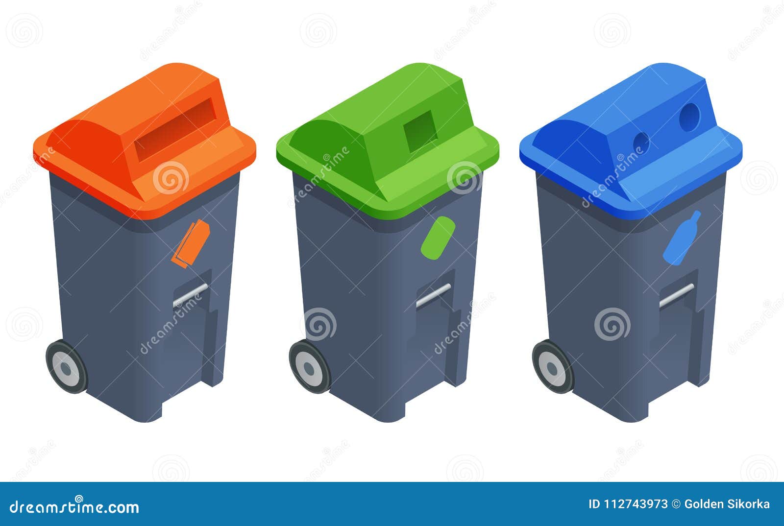 Recycling Garbage Elements. Sorting And Processing Of Garbage. Cartoon ...