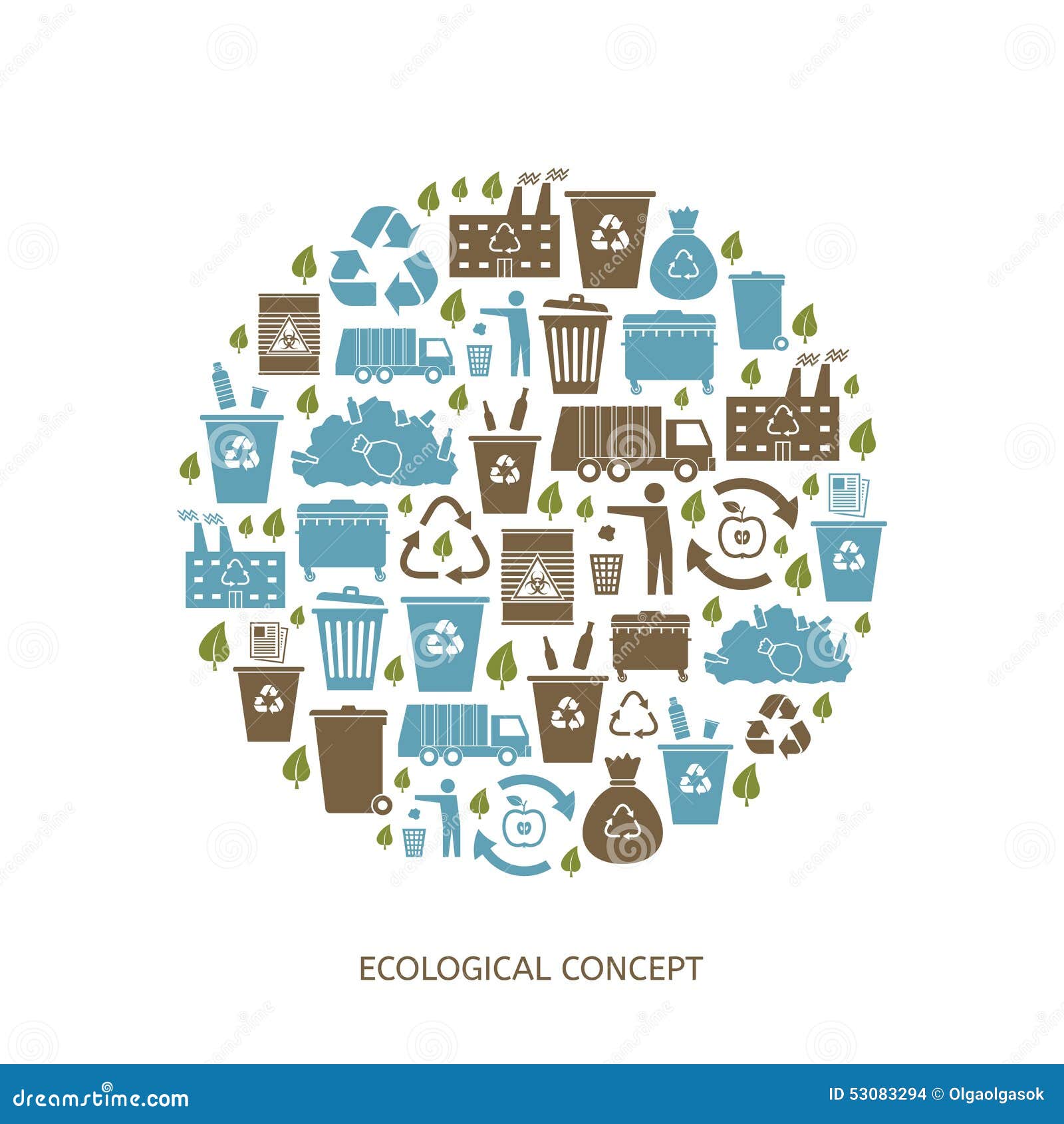 Recycling garbage icons stock vector. Illustration of clean - 53083294