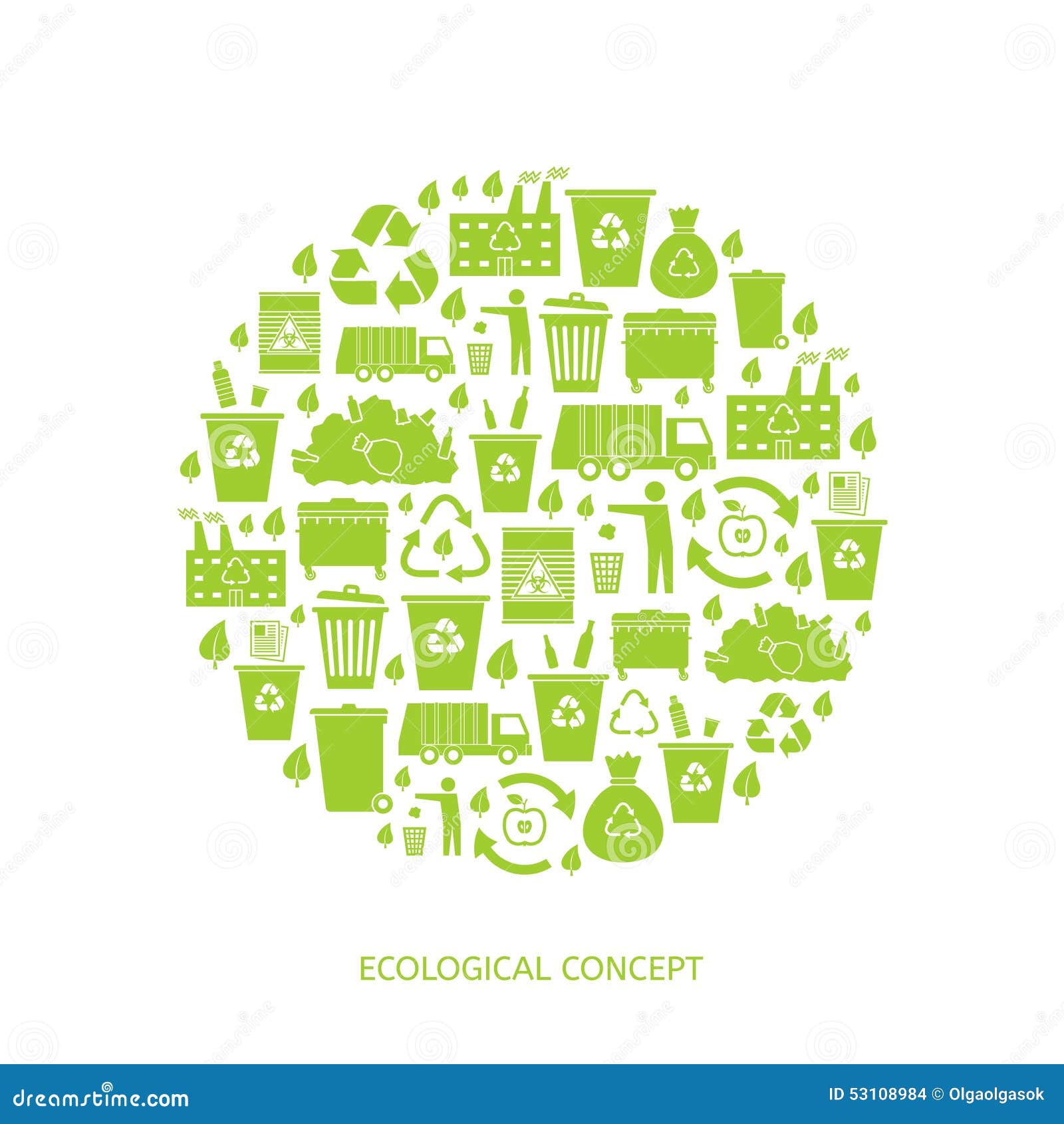 Recycling garbage icons stock vector. Illustration of plastic - 53108984