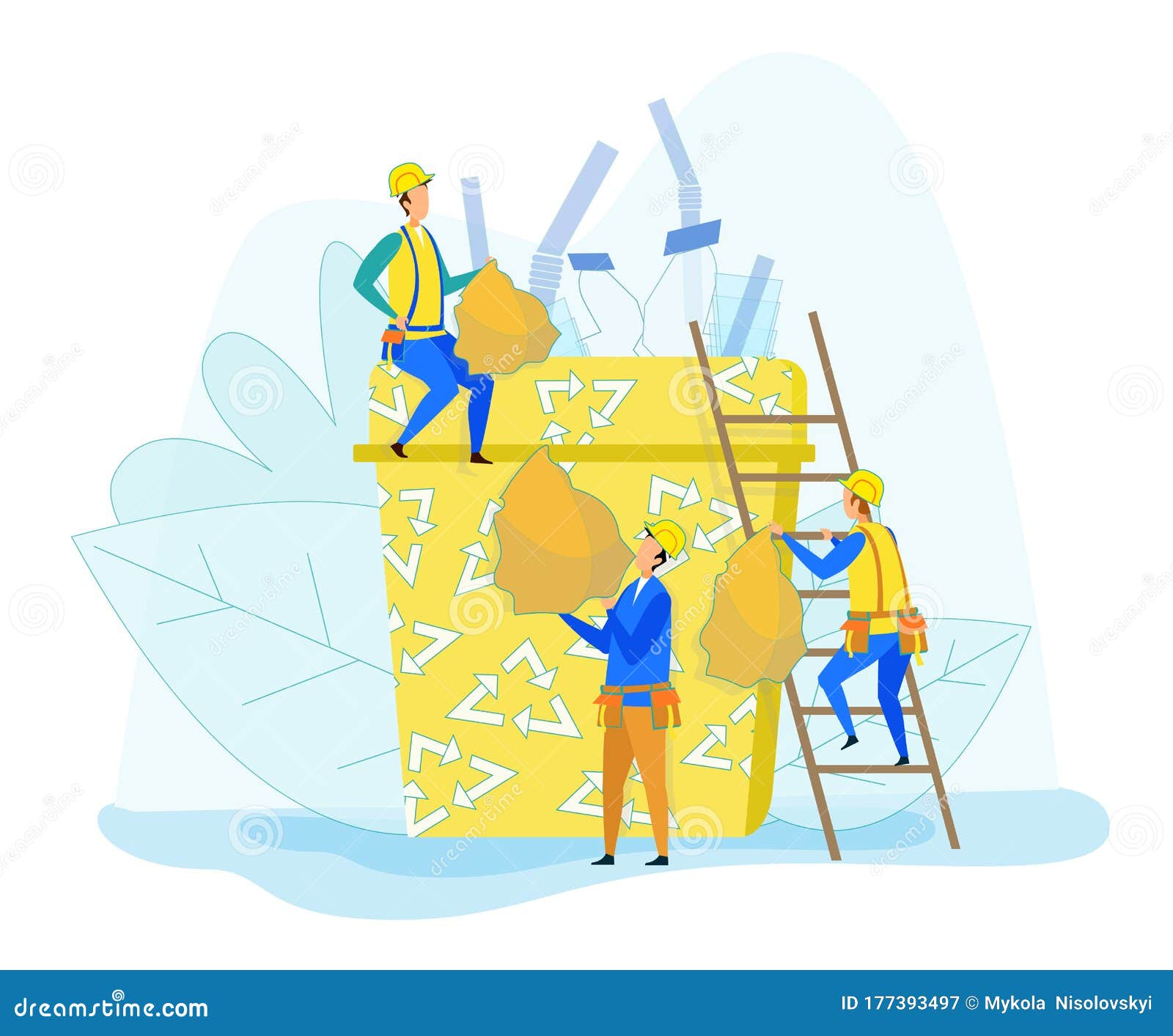 Boy Separating Plastic, Paper And Food Waste. Cartoon Vector ...