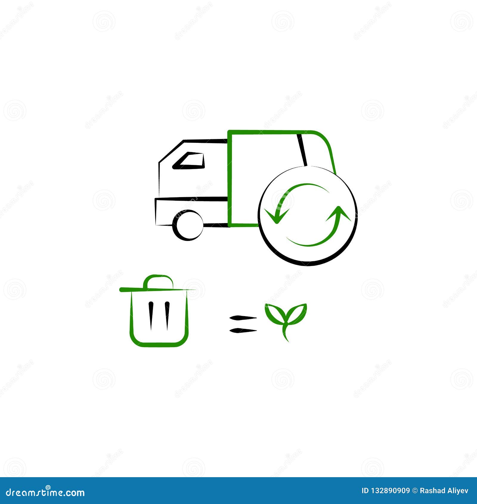 Recycling, Garbage Truck Icon. Element of Recycling 2 Color Icon Stock ...