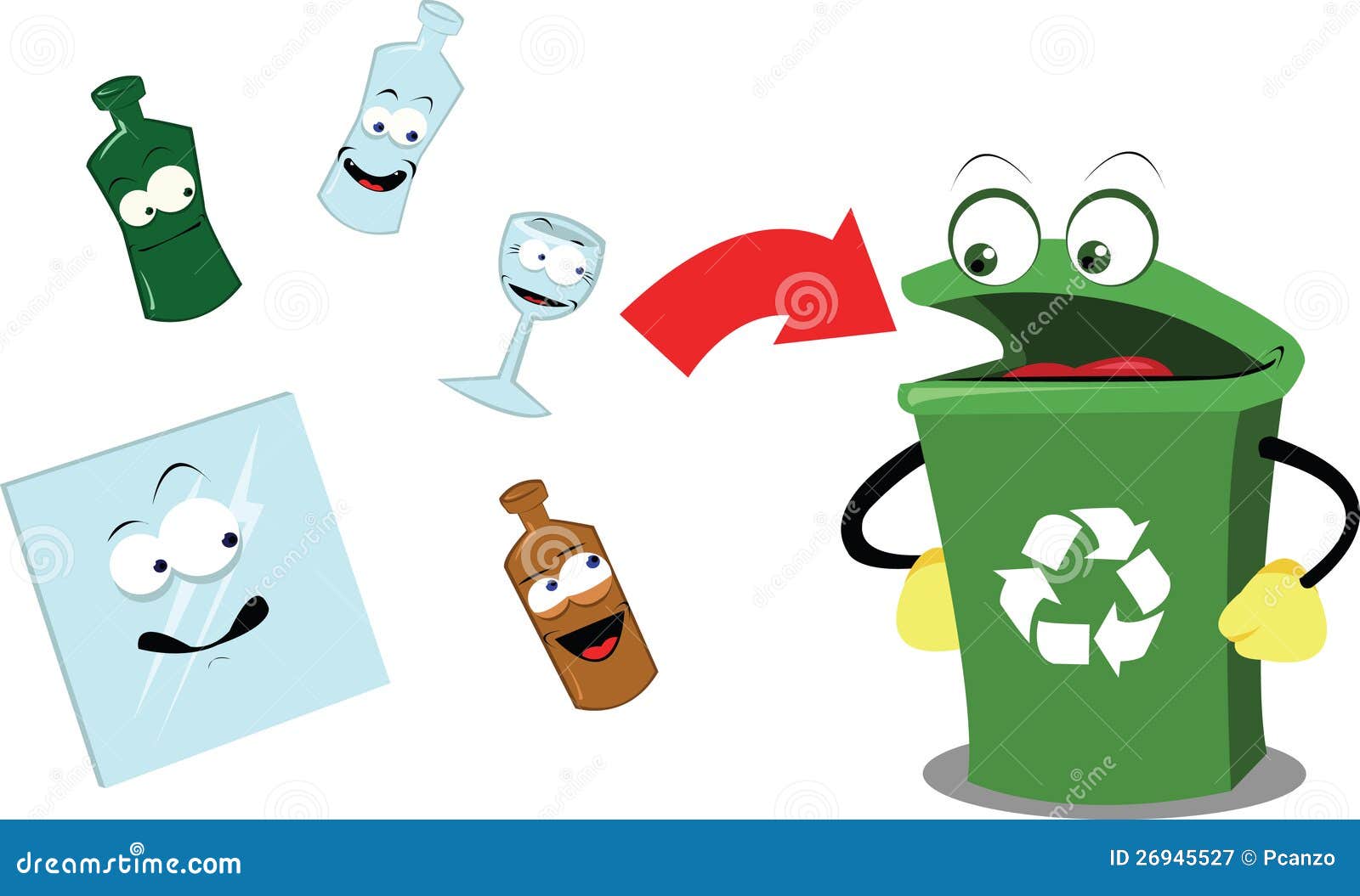 Funny Recycling Boxes Cartoon Vector | CartoonDealer.com #26945549
