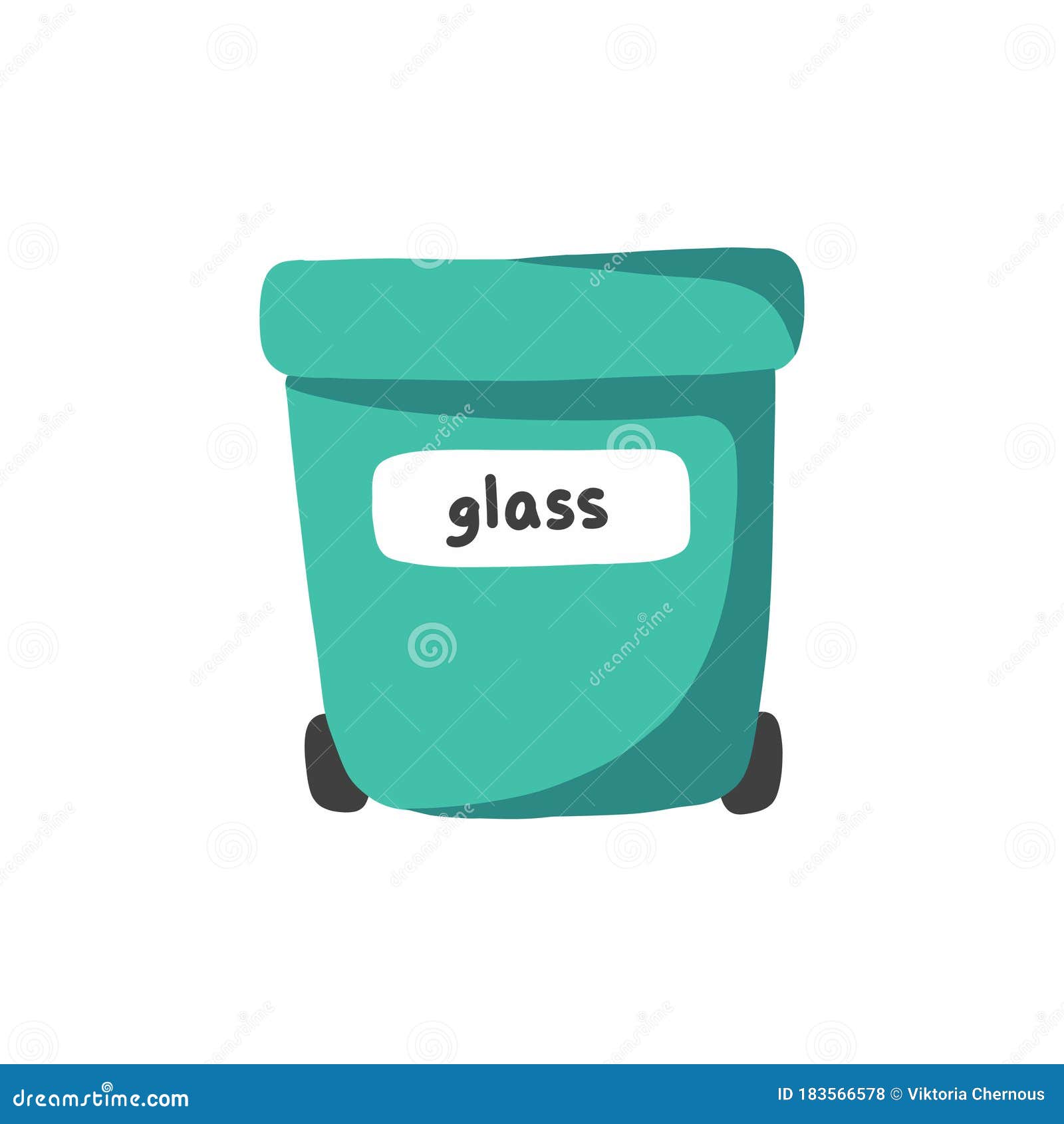 Recycling Glass Bin Doodle Icon, Vector Illustration Stock Illustration ...