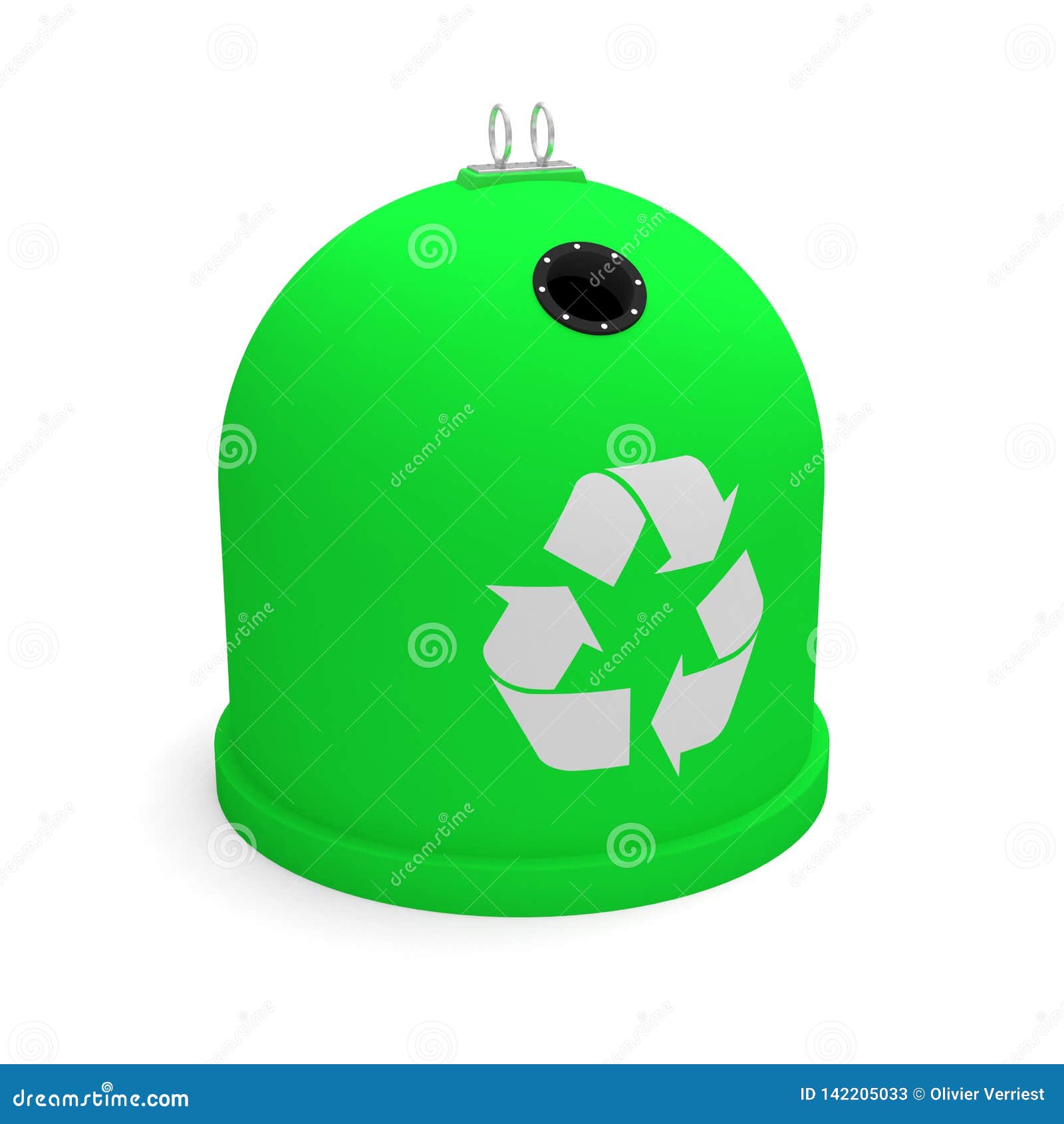 Recycling Glass. Hand Throwing Green Glass Bottle Into A Recycle Bin ...