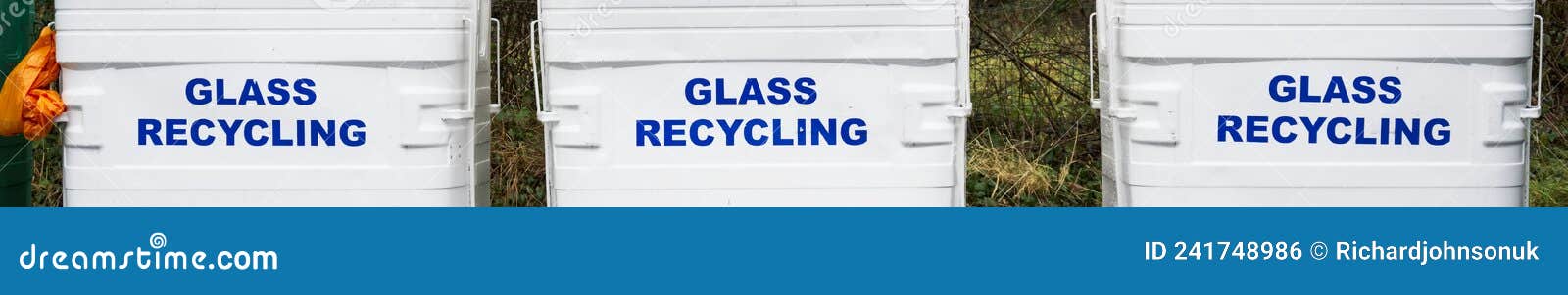 Recycling Glass only Skip and and General Waste Bin Stock Photo - Image ...