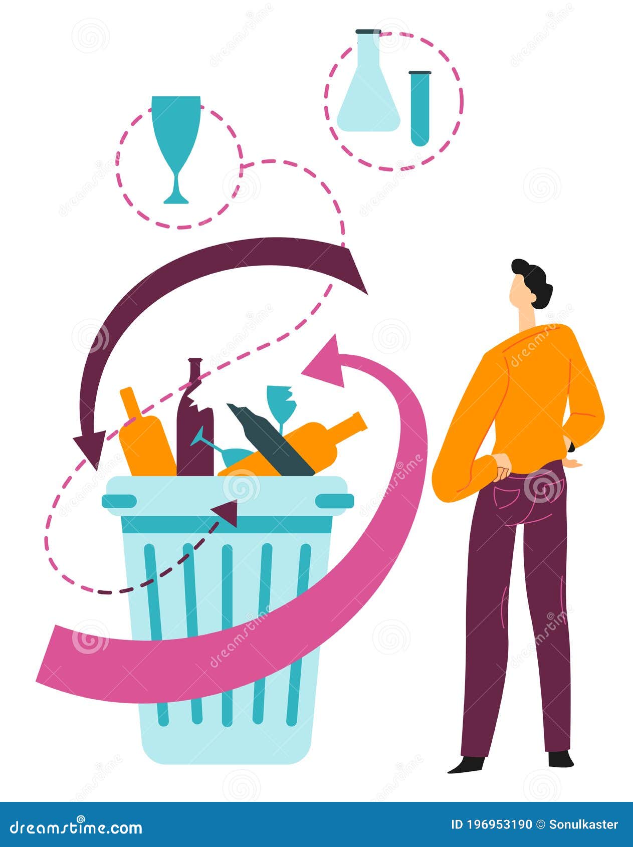 Glass Waste Many Isolated On White Background, Pile Of Glass Garbage ...