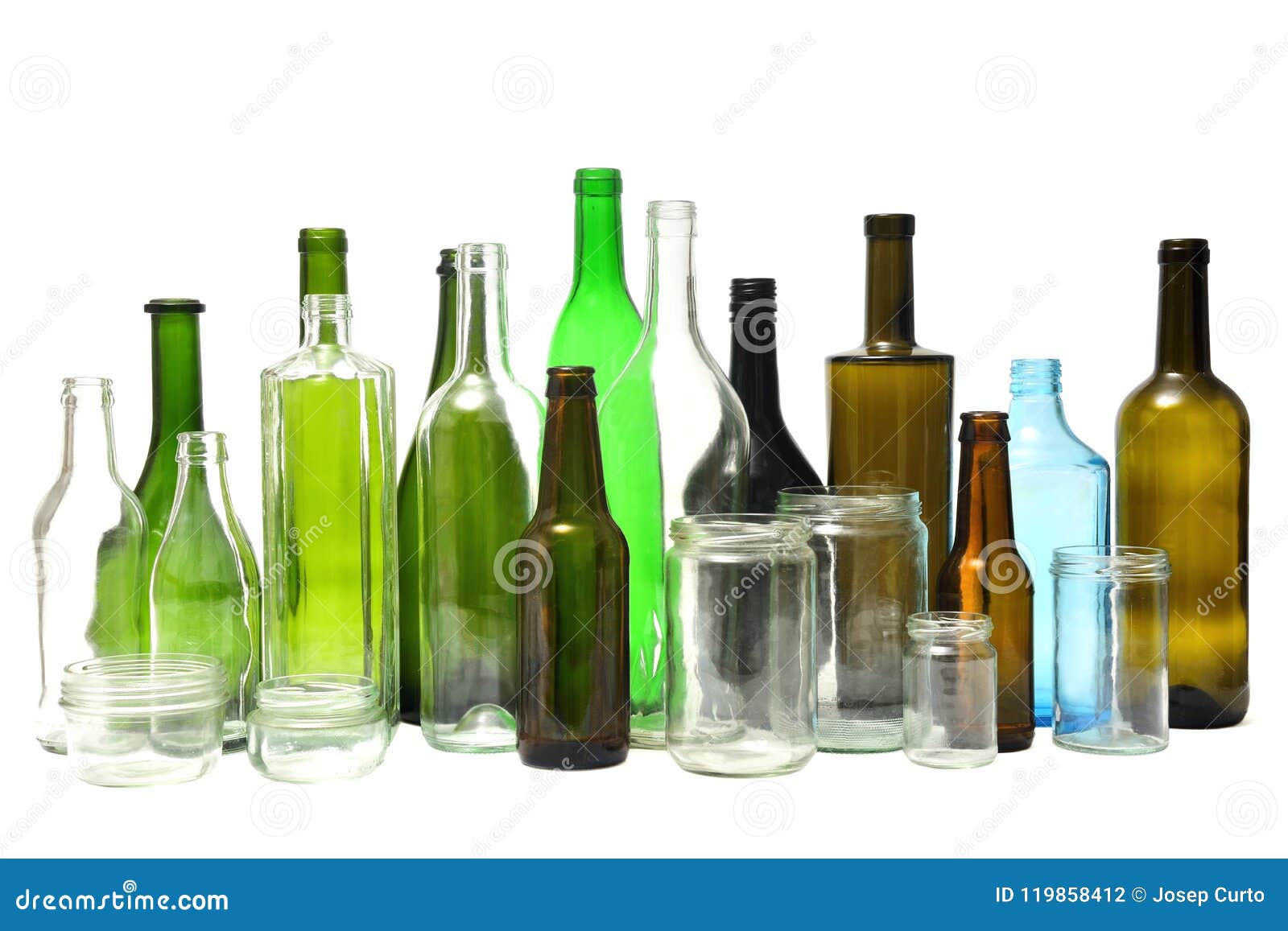 Recycling Glass on White Background Stock Photo - Image of backdrop ...