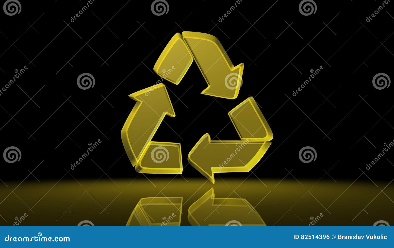 Recycling Gold Sign,illustration Stock Illustration - Illustration of ...